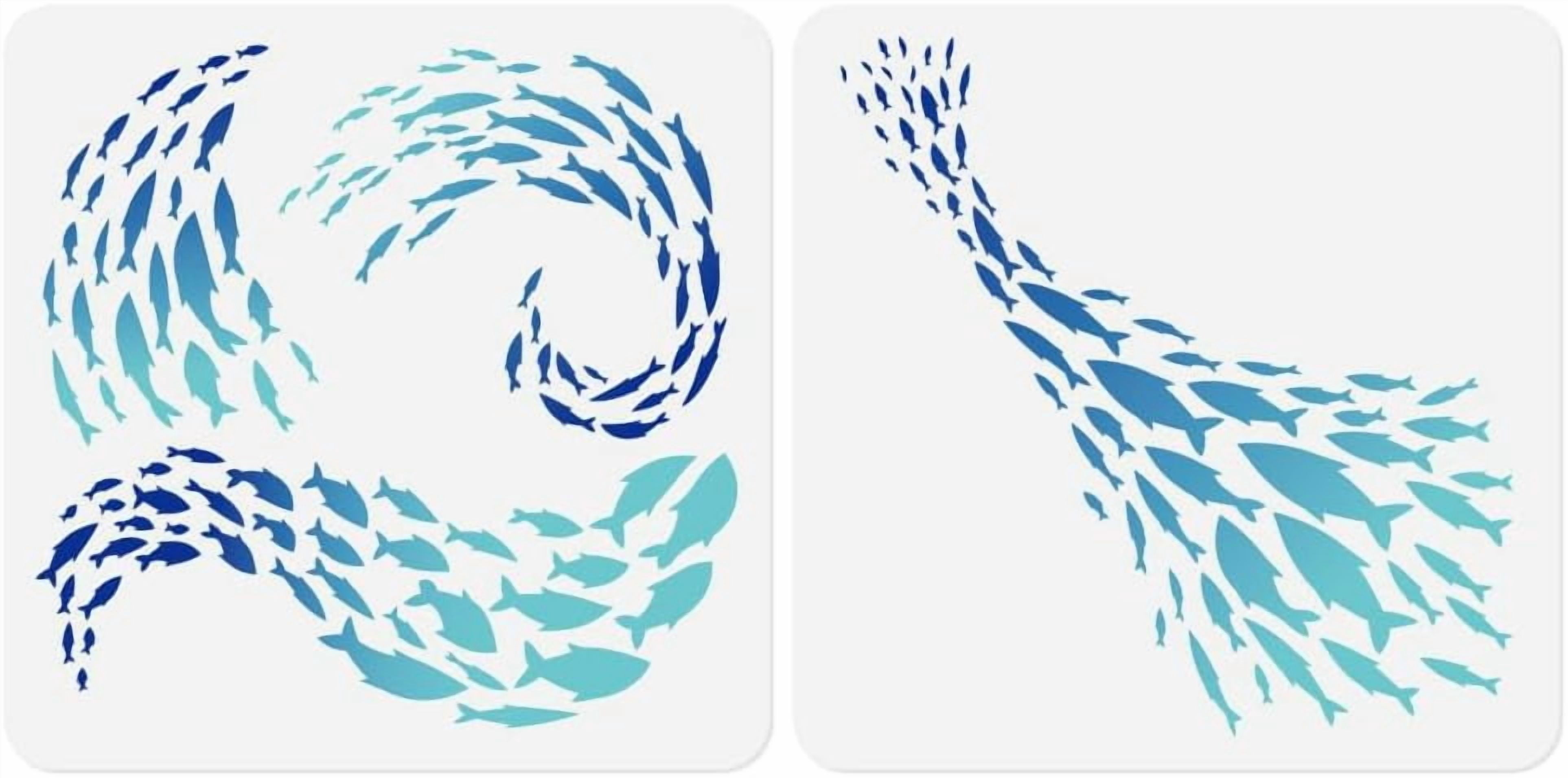 2Pcs 2 Styles PET Hollow Out Drawing Painting Stencils for DIY ...