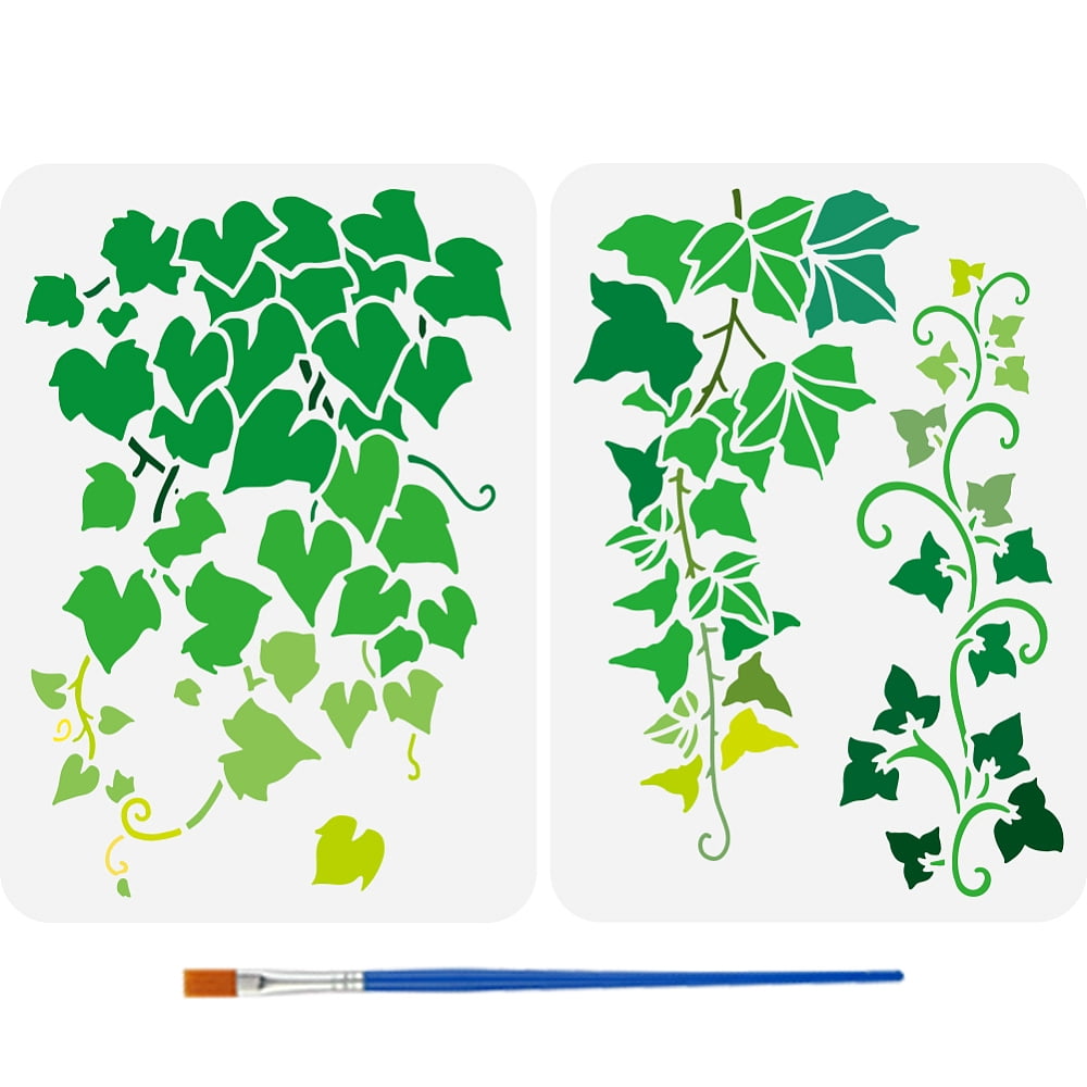 2Pcs 2 Styles PET Hollow Out Drawing Painting Stencils for DIY ...