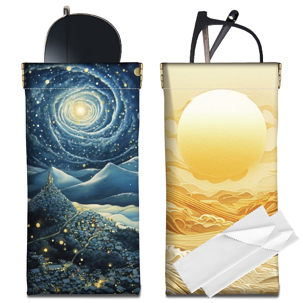 2Pcs 2 Styles PU Leather Rectangle Eyeglass Cases Eyeglass Sunglasses ...