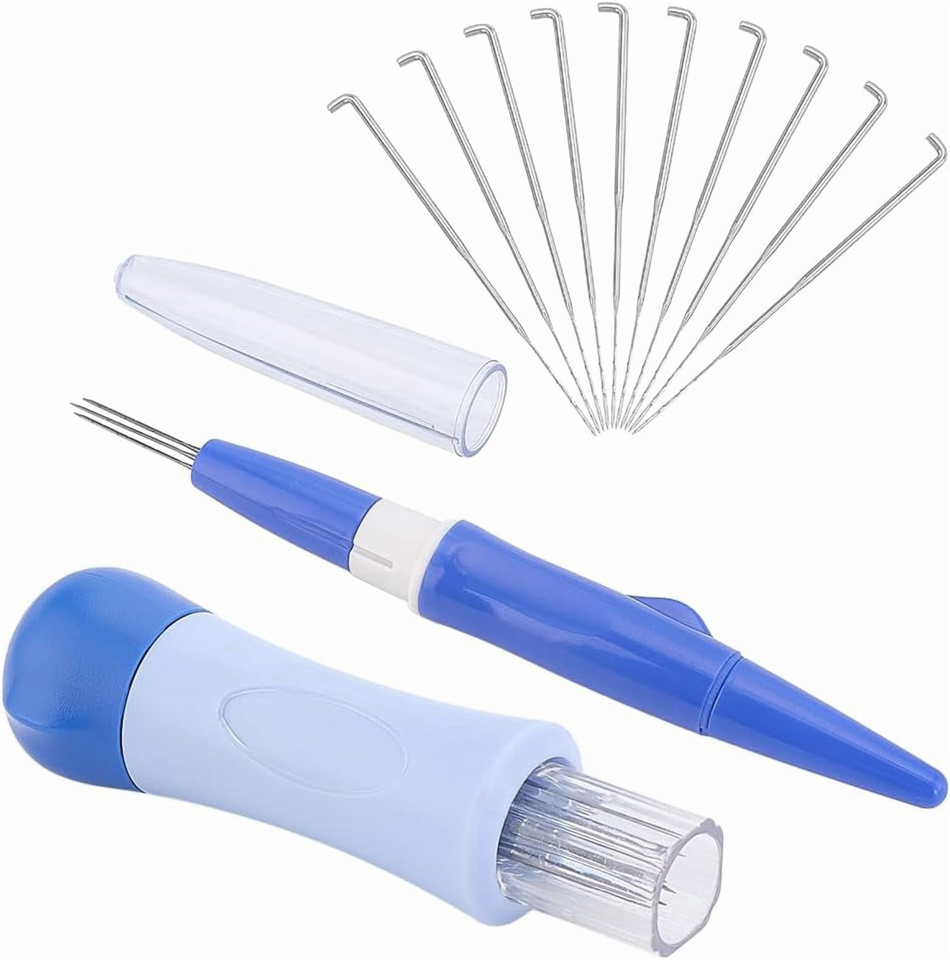 2Pcs 2 Styles Plastic Wool Felting Needle Tool with 50Pcs Iron Punch ...