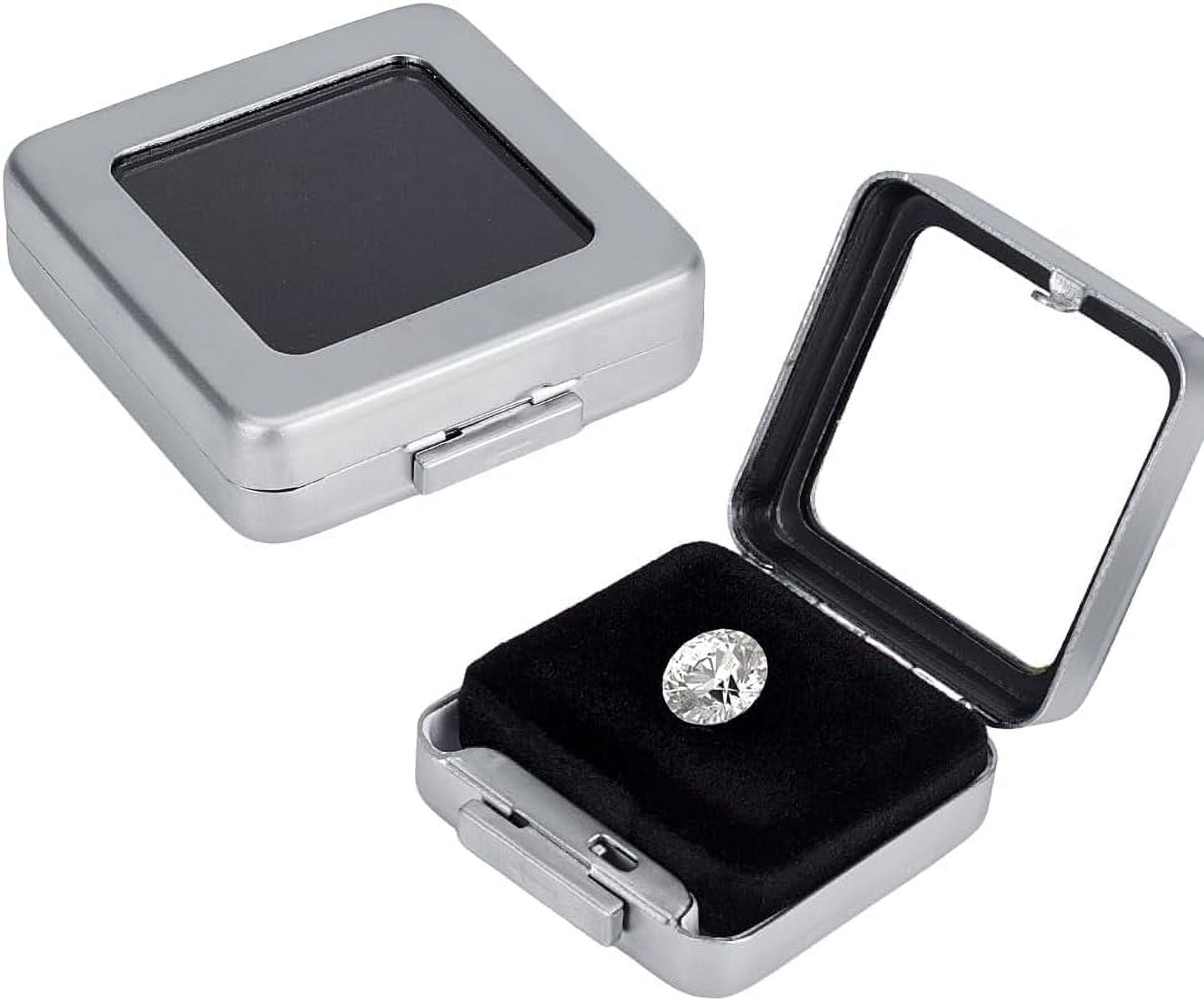 2Pcs 2 Styles Stainless Steel Loose Diamnond Gemstone Display Boxes ...
