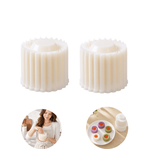 2Pcs 2-in-1 Double-Sided Pastry Mold, Hand-Press Mooncake Mold with ...