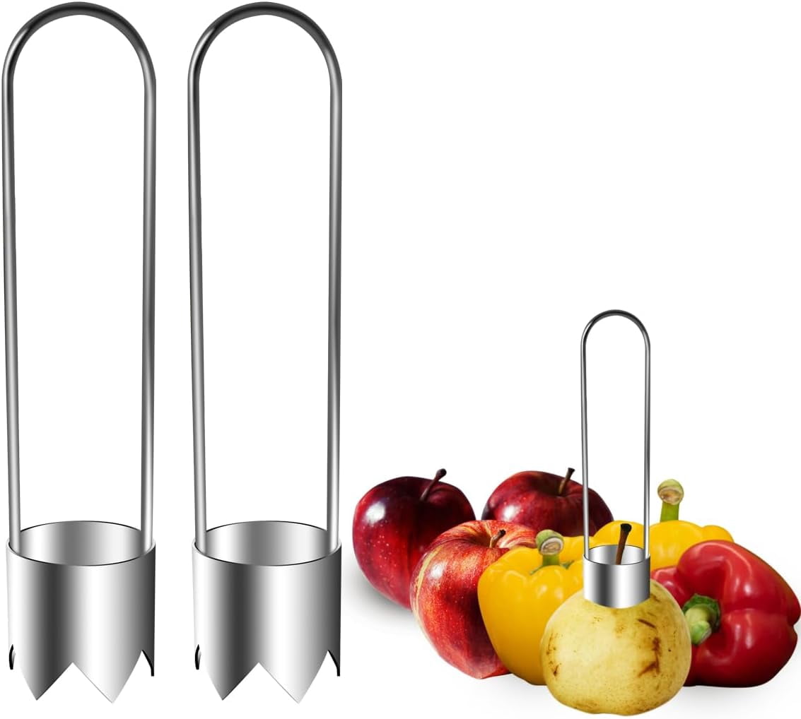 2Pcs 2 in 1 Pepper Seed Corer Remover，Apple Core Seed Remover Vegetable ...