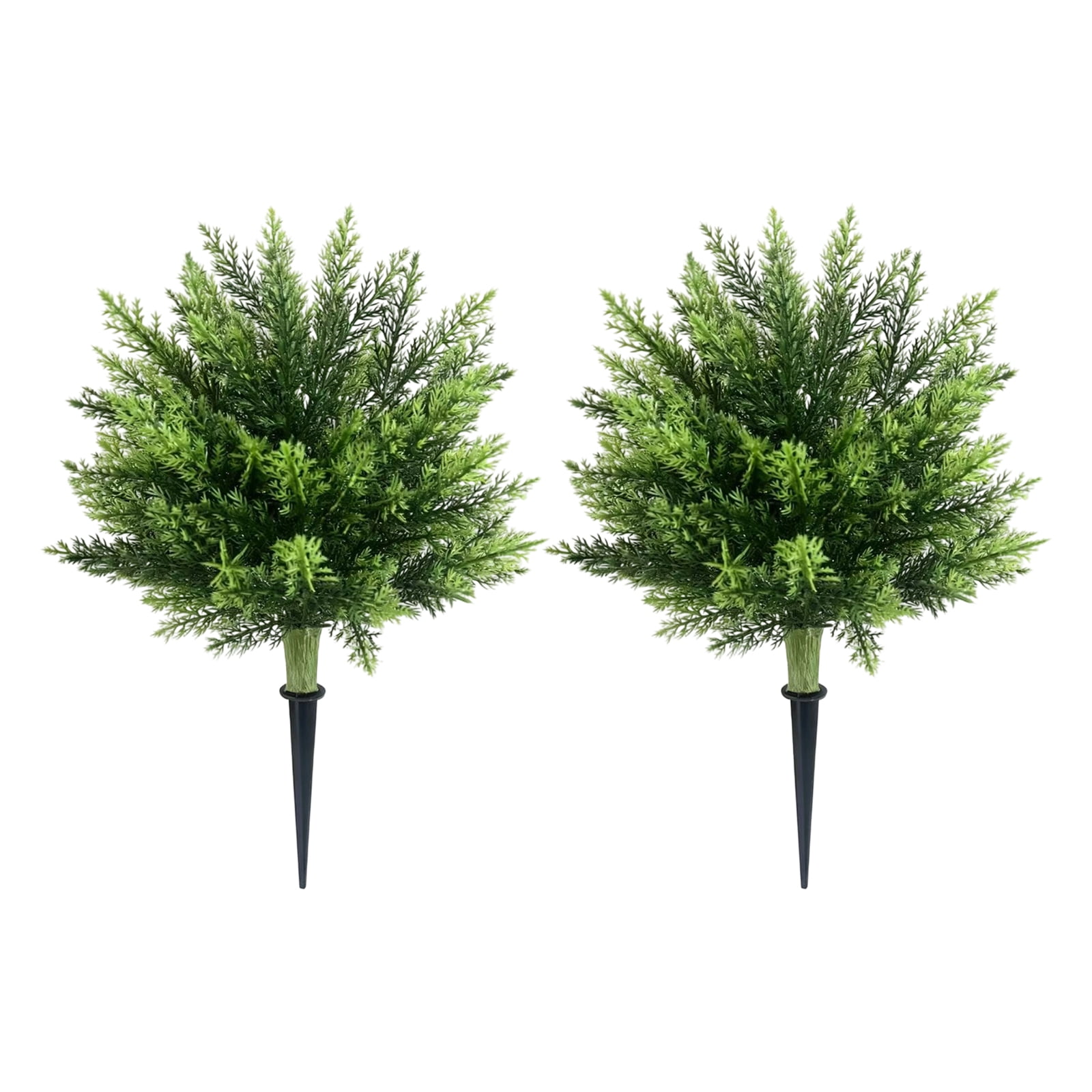 2Pcs 20" Artificial Christmas Topiary Ball Trees with Spike Mixed Real ...