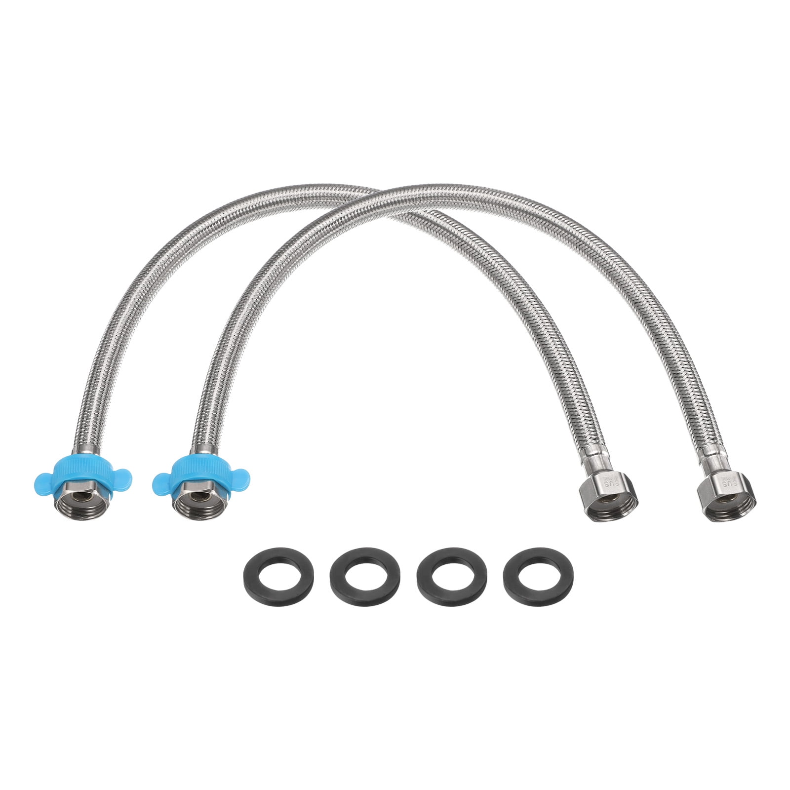 2Pcs 20" Faucet Supply Lines Connector G1/2 Female Compression Thread x ...