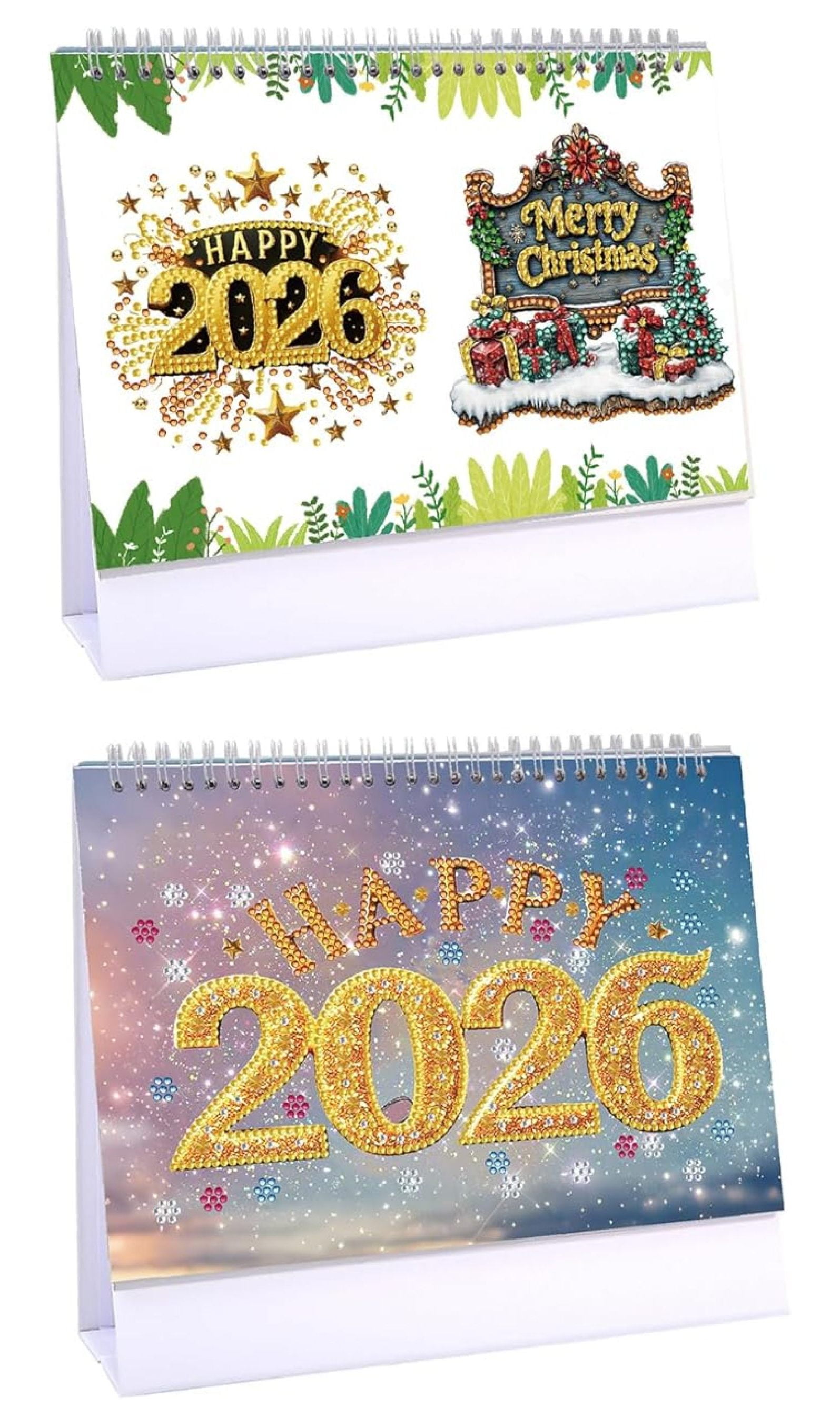 2Pcs 2026 Standing Desk Calendar DIY Art Painting Monthly Desktop ...