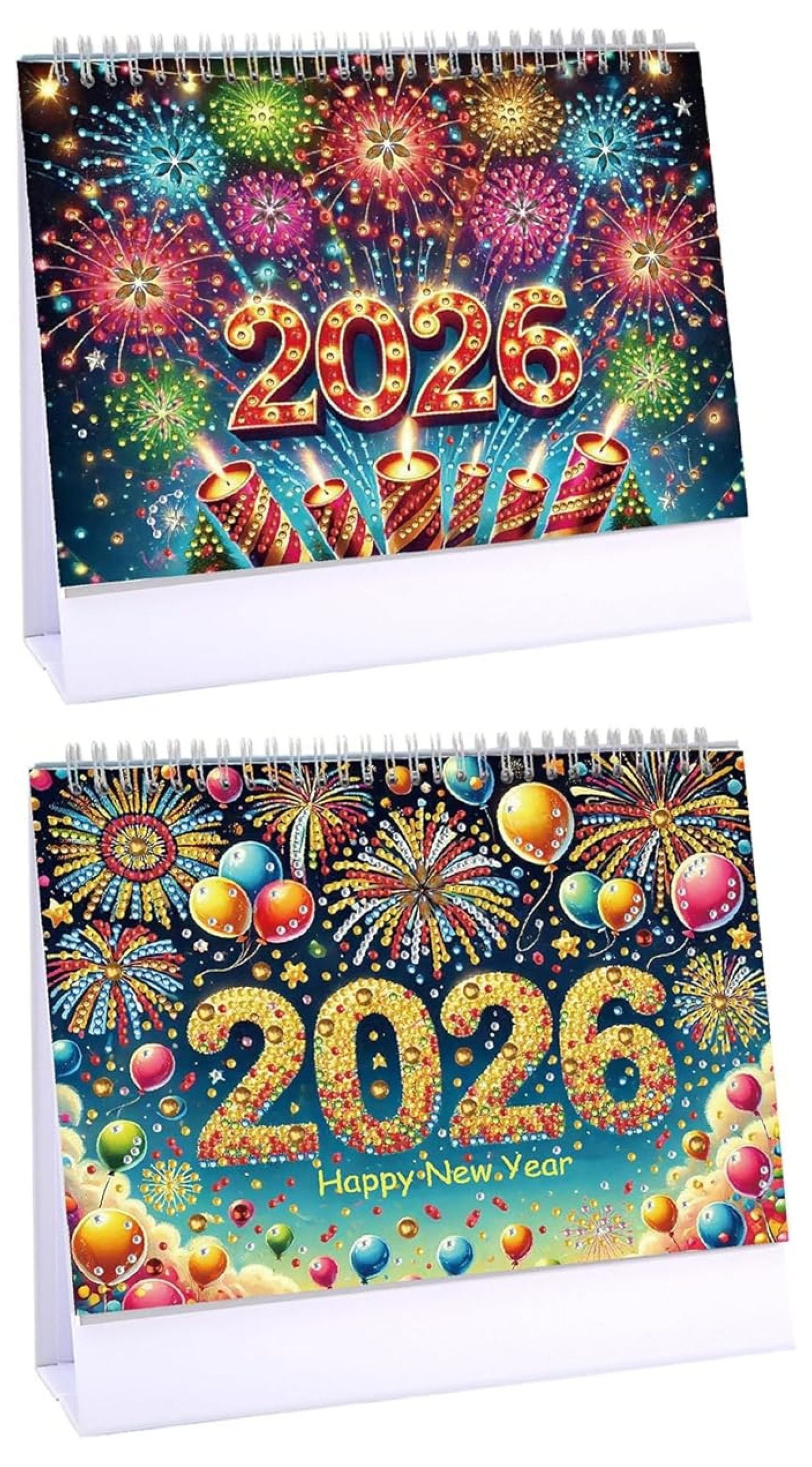 2Pcs 2026 Standing Desk Calendar DIY Art Painting Monthly Desktop ...