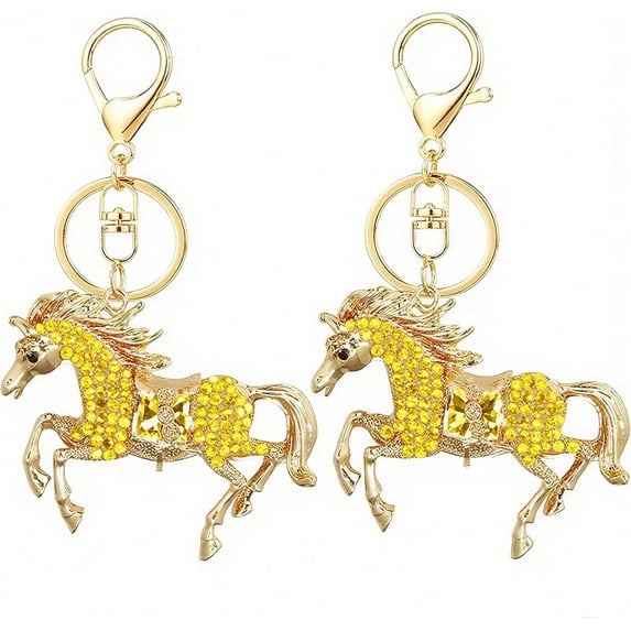2Pcs 2026 Year of The Horse Keychains Horse Charm Statue Feng Shui ...