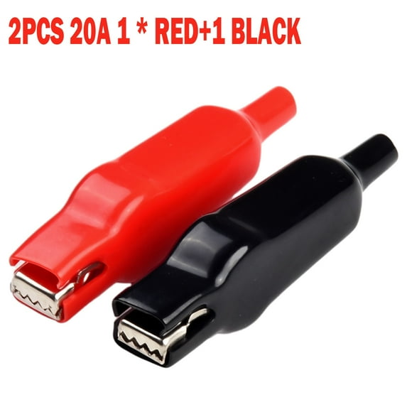 2Pcs 20A Nickel Plated Steel Alligator Clips With Pvc Sheath For ...
