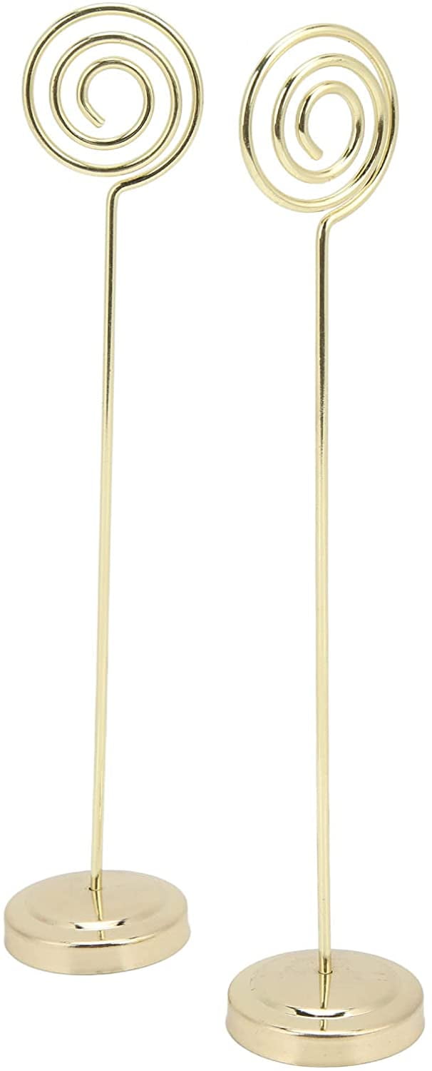2Pcs 20CM Tall Table Number Holder,Round Metal Name Card Holder Clips ...