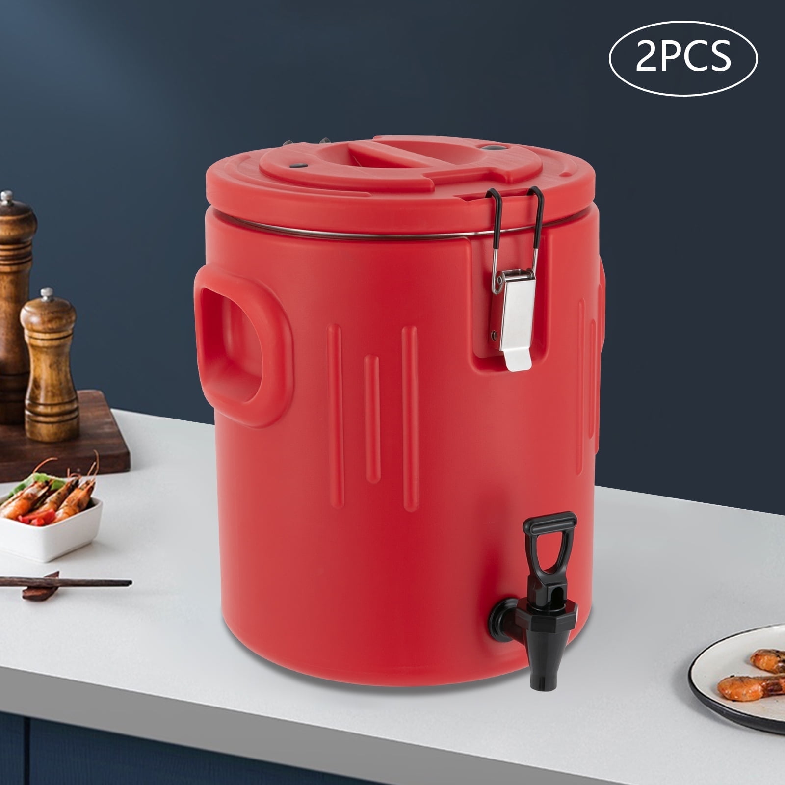 2Pcs 20L Insulated Beverage Dispensers with Faucet & Lid, Cold Hot ...