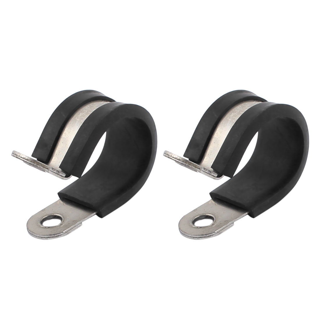 2Pcs 20mm Dia Rubber Lined R Shaped Stainless Steel Tube Pipe Clips ...