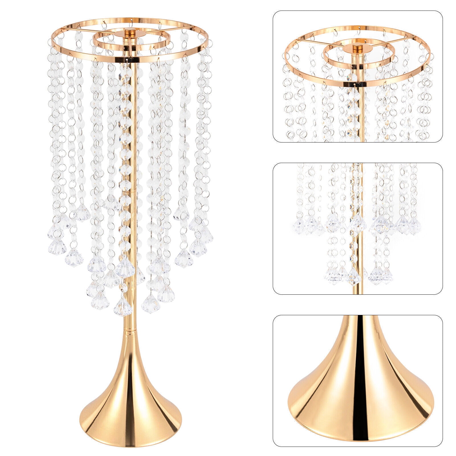 2Pcs 21.9 in Acrylic Crystal Flower Vases Wedding Centerpieces Table ...