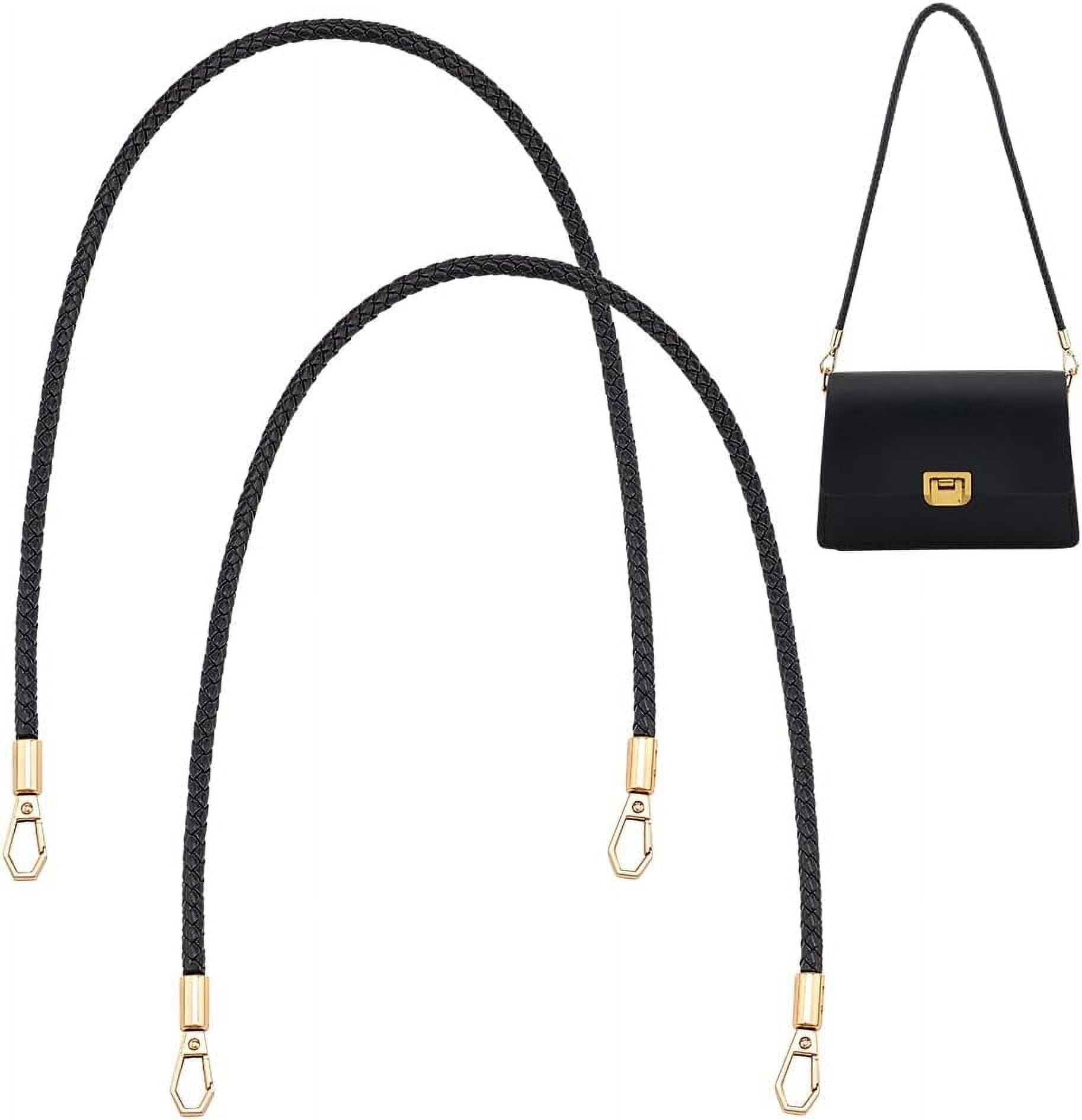 2Pcs 23.20" PU Purse Straps Handles Black Purse Straps Leather Handbag ...