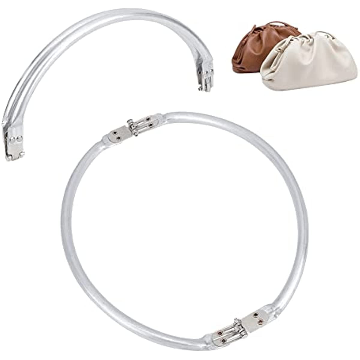 2Pcs 236mm Aluminum Purse Frame Kiss Clasp Internal Tubular Frame U ...