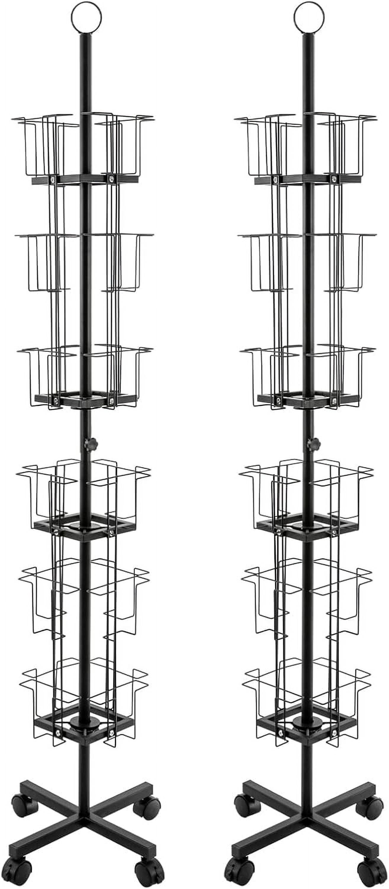 2Pcs-24 Pocket Rotating Display Rack Greeting Card Rack Magazine Comic ...