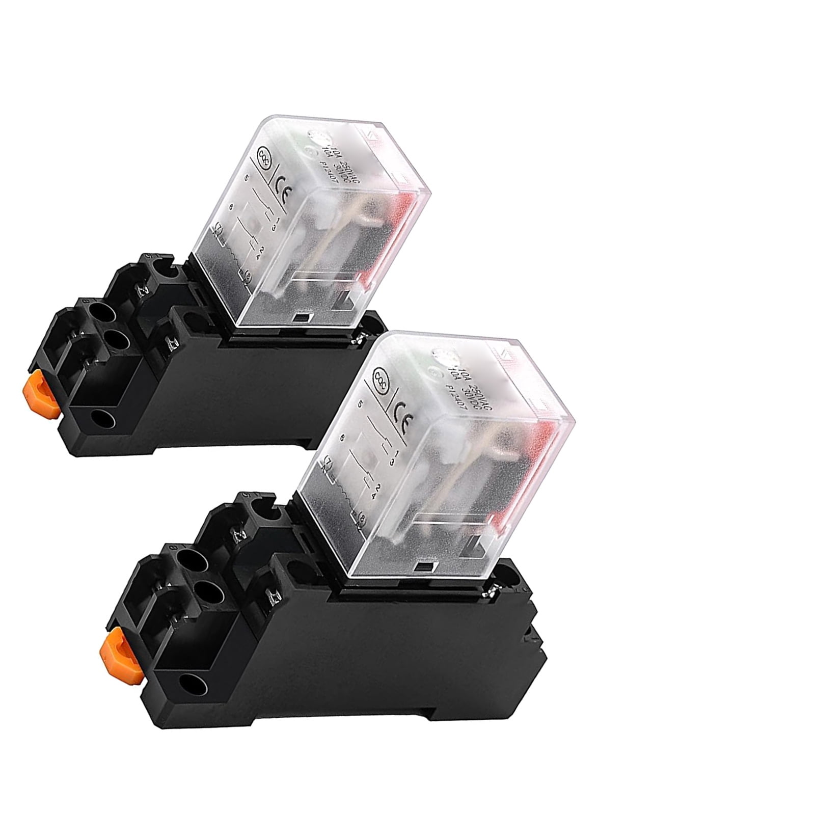 2Pcs 24V 8 Pin Electromagnetic Intermediate Relays Miniature Control ...