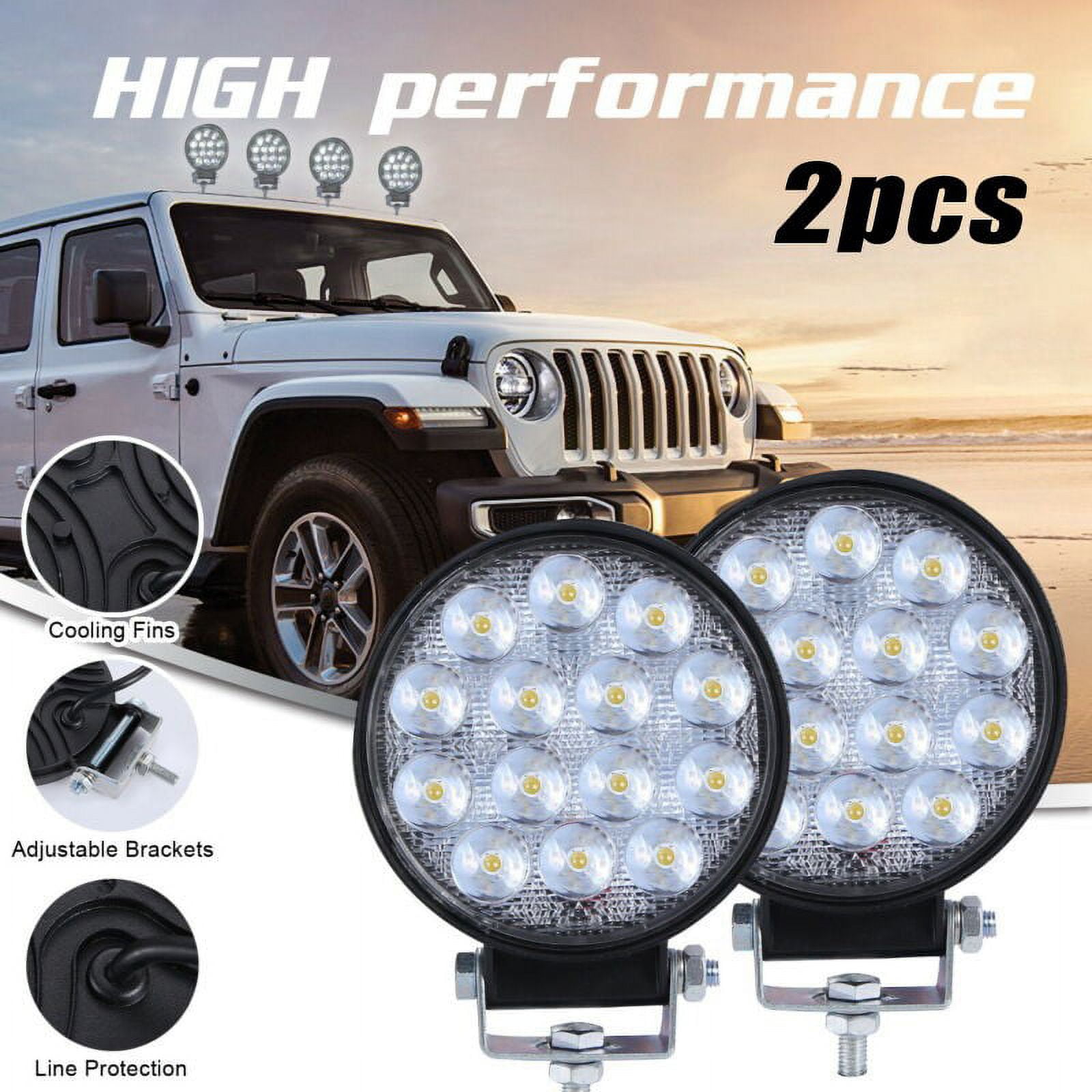 2Pcs 24W Led Work Light Spot Lamp Offroad Truck Tractor Boat Suv Ute ...