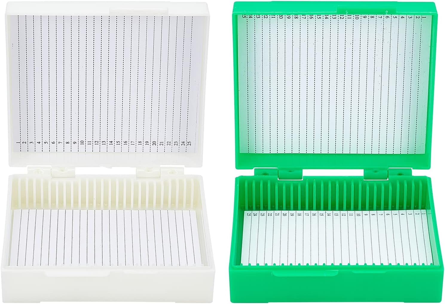 2Pcs 25-Place Slide Microscope Box Microslide Slide Economy Microscope ...