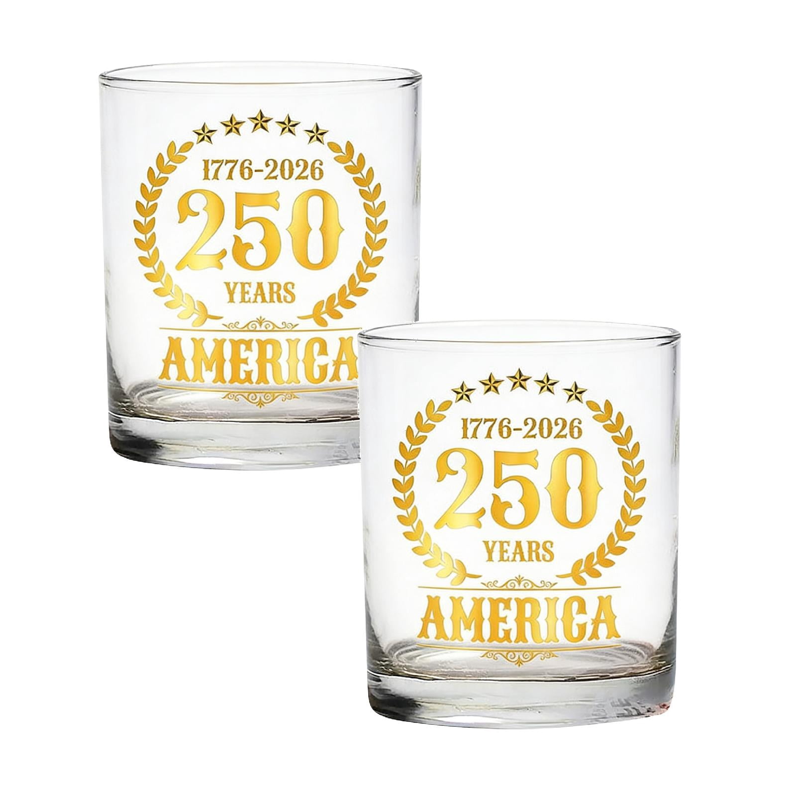 2Pcs 250th Anniversary Independence Day Commemoration Glass Elegant ...