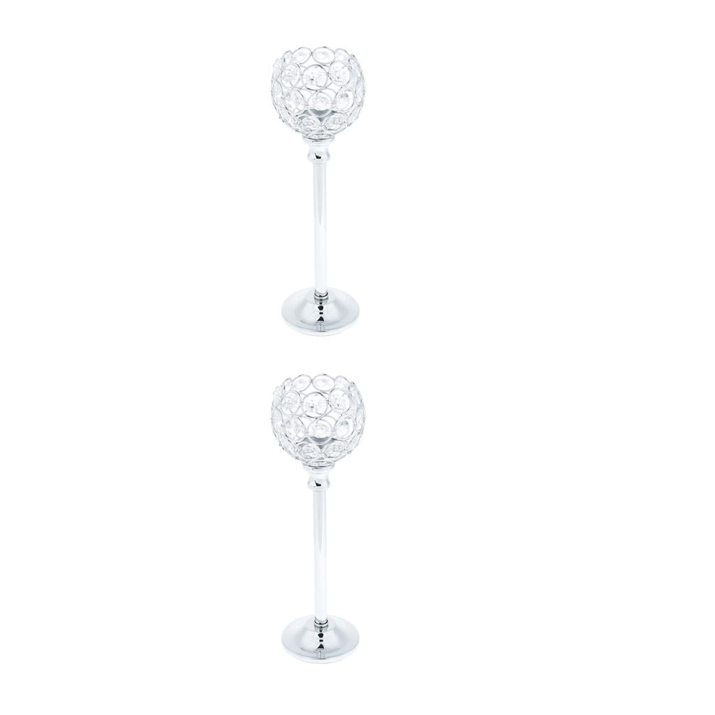 2Pcs 26.5cm Wedding Party Crystal Candelabra Candleholder Tea Light ...