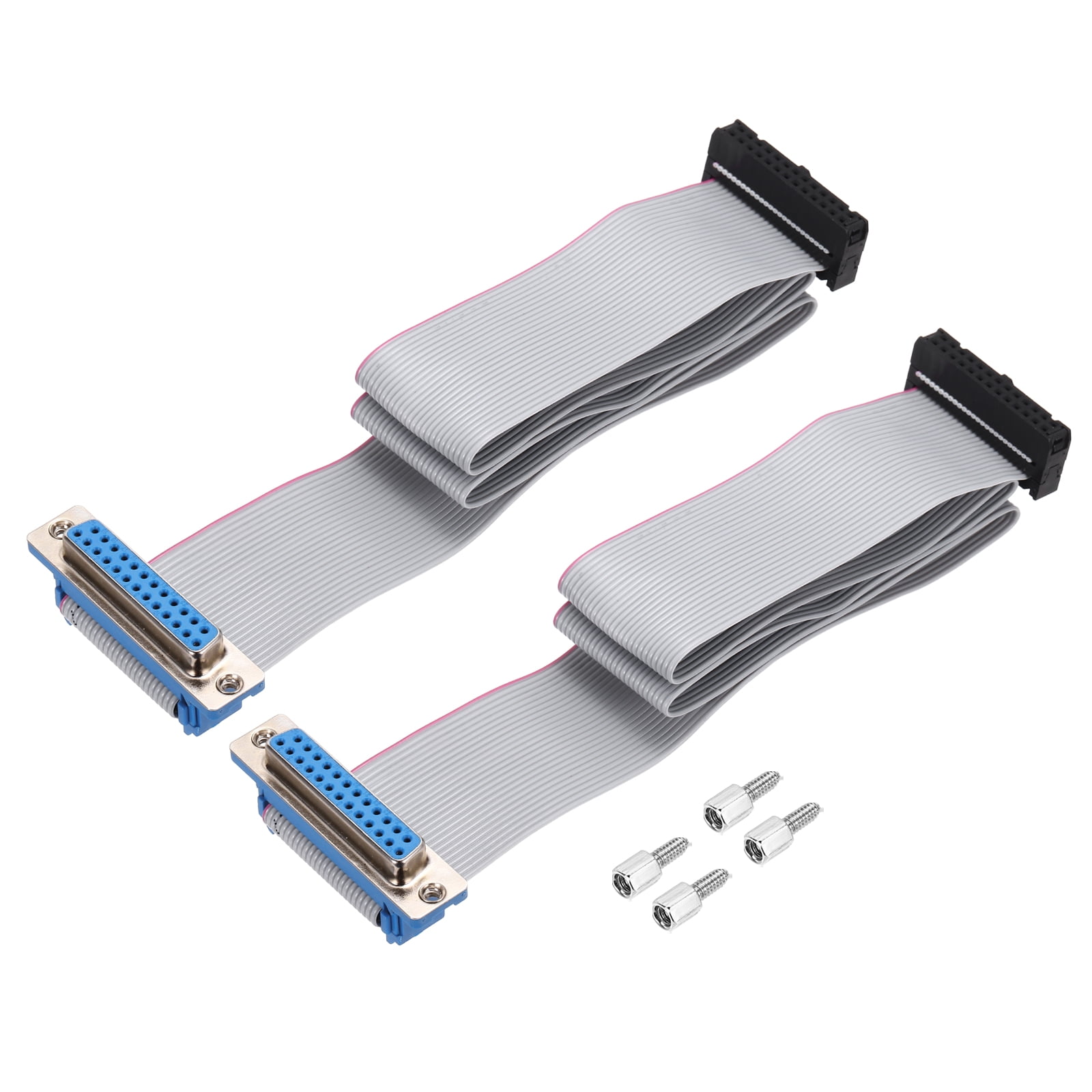 2Pcs 26Pin Flat Ribbon Cable Gray DB25 Female to FC-26P 2.54mm Pitch 50cm Length DB Serial Port ...