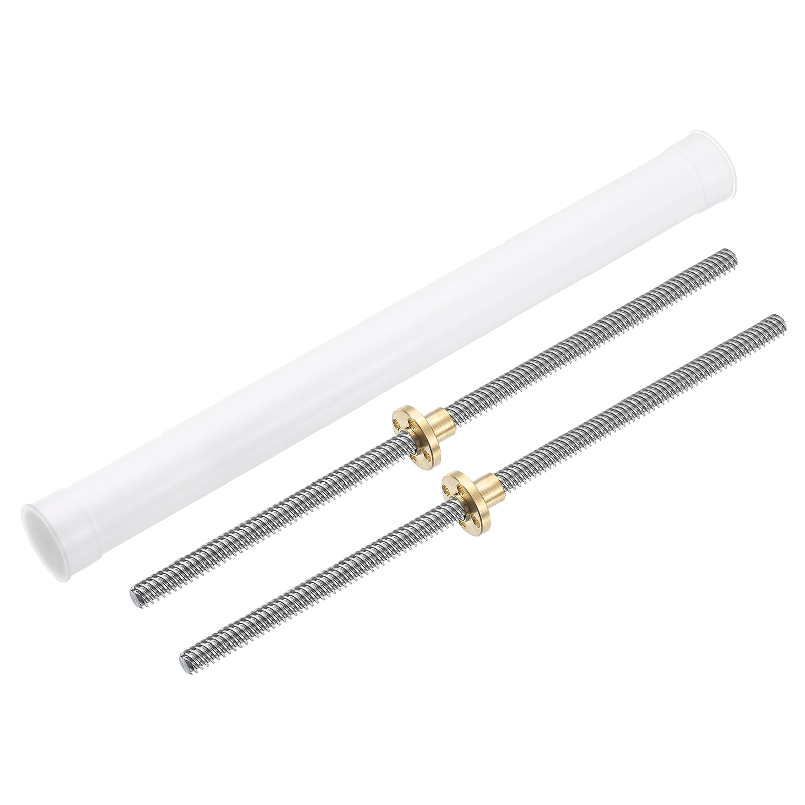 2Pcs 280mm Tr8x8 Lead Screw with Brass Nut (Acme Thread, 2mm Pitch, 4 ...