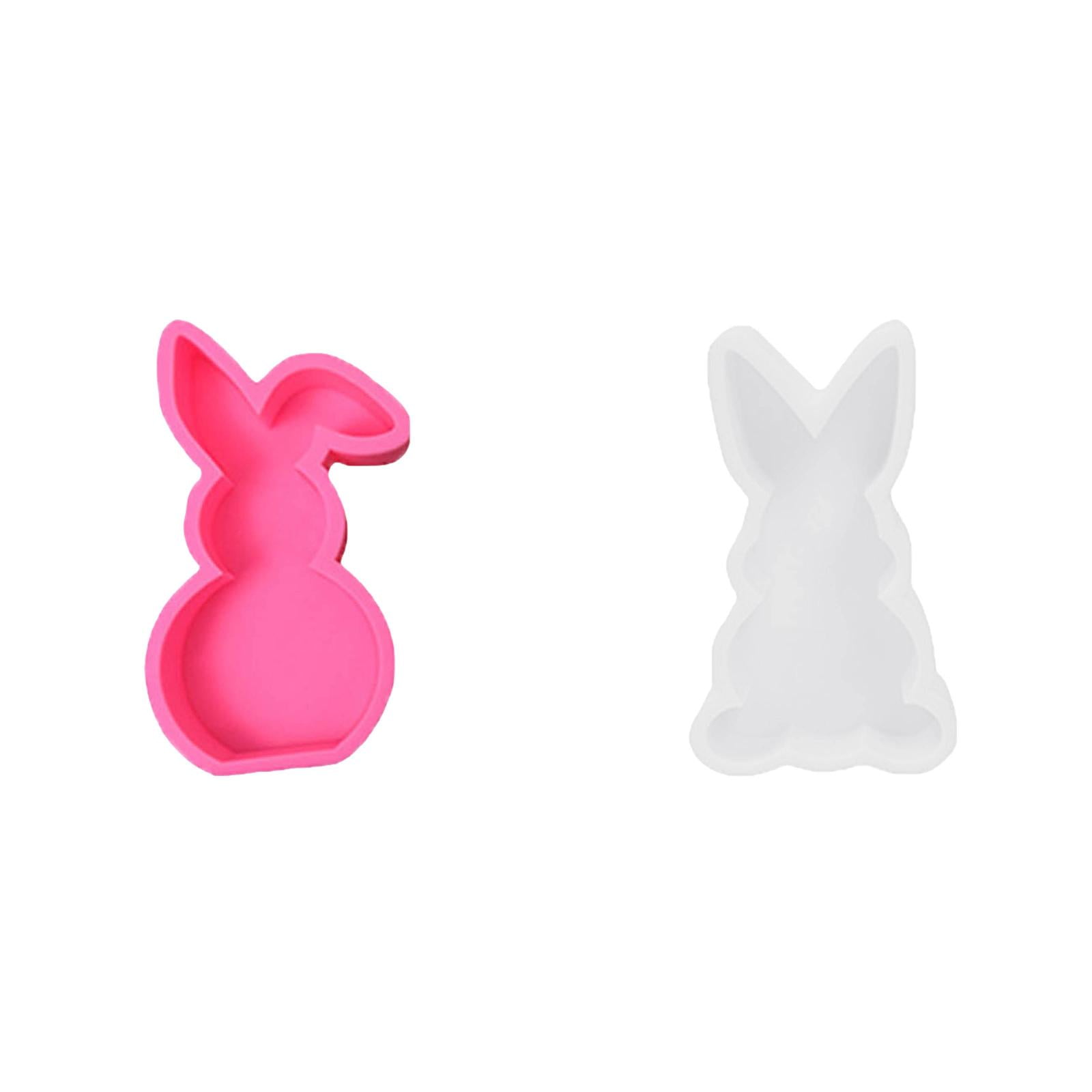 2Pcs 2D Cute Rabbit Silicone Candle Moulds for Resin Gypsum DIY ...