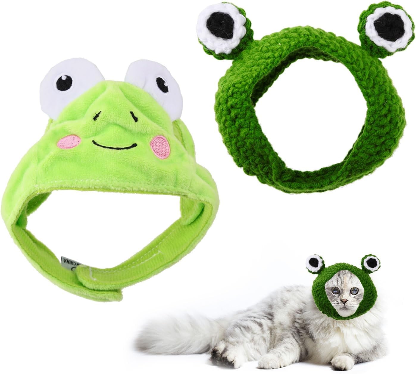 2Pcs 2Styles Pet Costume Frog Hat Headband Puppy Kitty Headband ...
