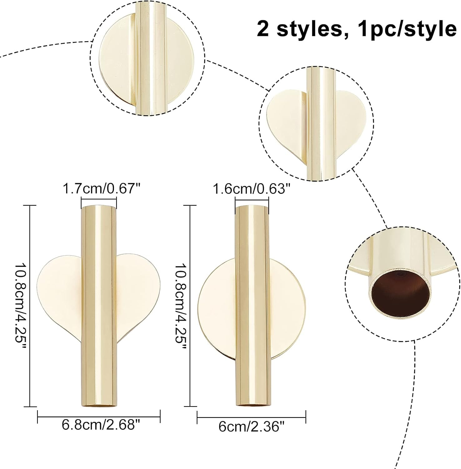 2Pcs 2Styles Wall Mounted Flower Tube Wall-Mounted Flower Tube for ...