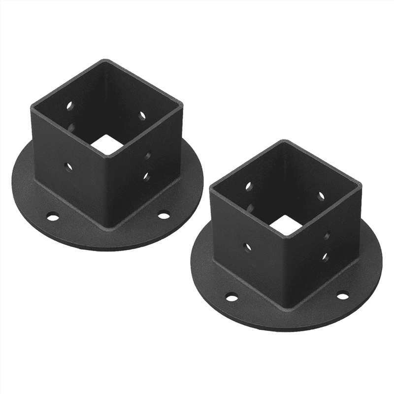 2Pcs 2X2 Square Fence Pole Flange Base Pergola Post Base Brackets Kit ...