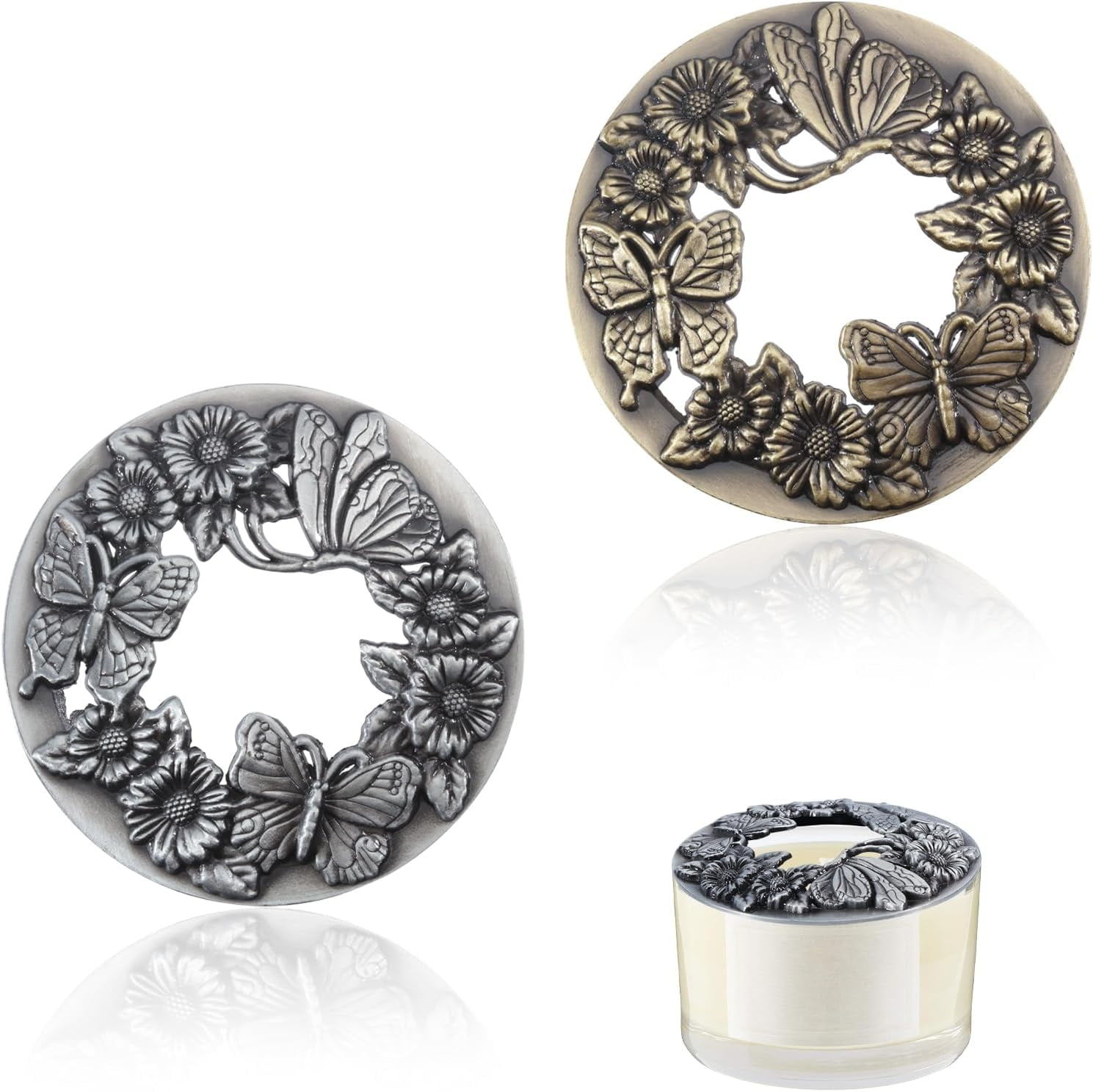 2Pcs 3.25 Inch Candle Toppers Jar Candle Cover Scented Candle Toppers ...