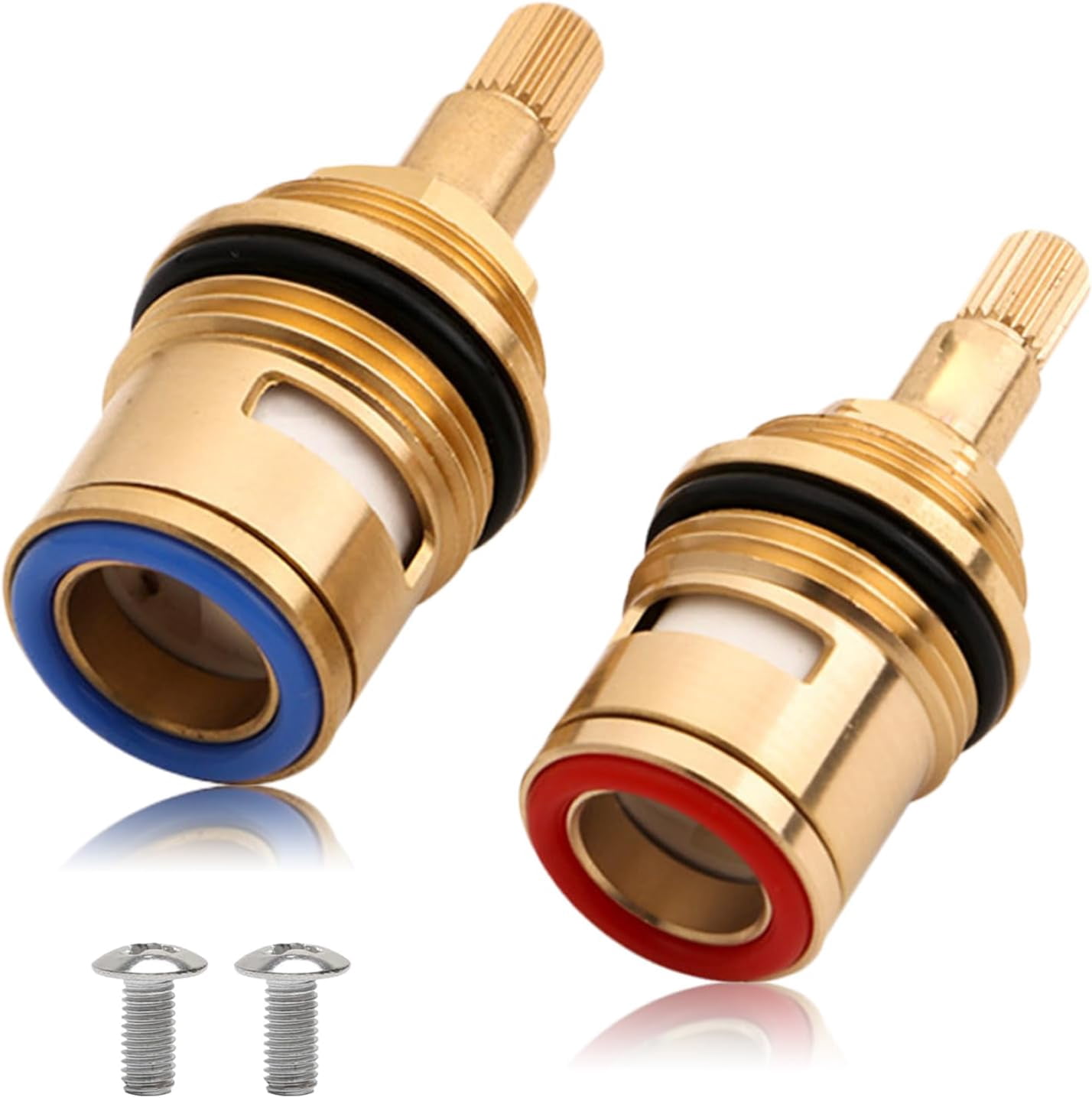 2Pcs 3/4 Mixer Tap Cartridge for Bathroom Kitchen, 1/4 Turn 20 Teeth ...