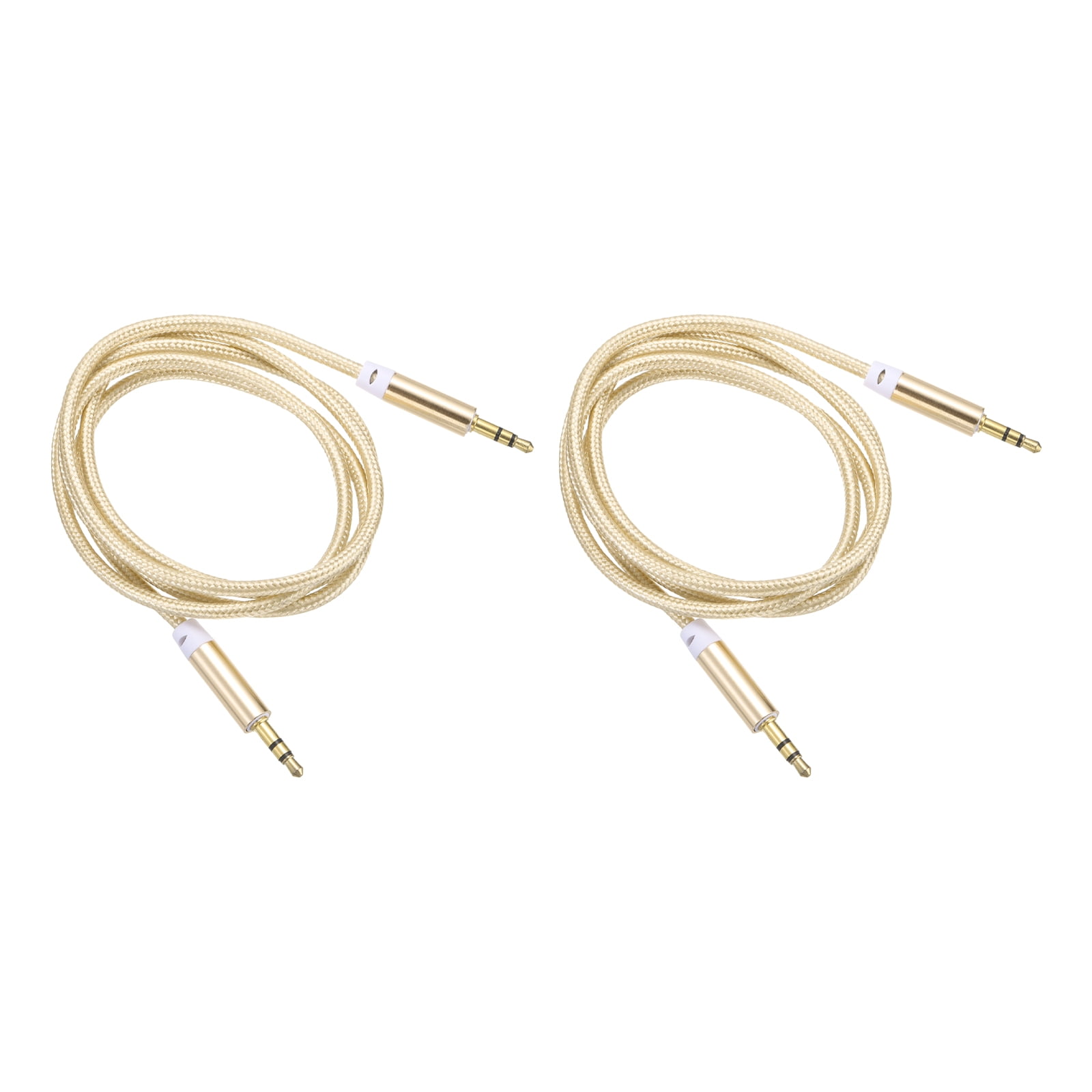 2Pcs 3.5mm 1/8" Male TRS to 6.35mm 1/4" Male TRS Audio Cable 3 Pole ...