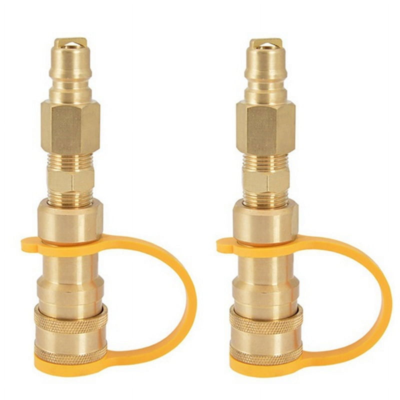 2Pcs 3/8 Inch Natural Gas Quick Connect Brass Propane Adapter Fitting ...