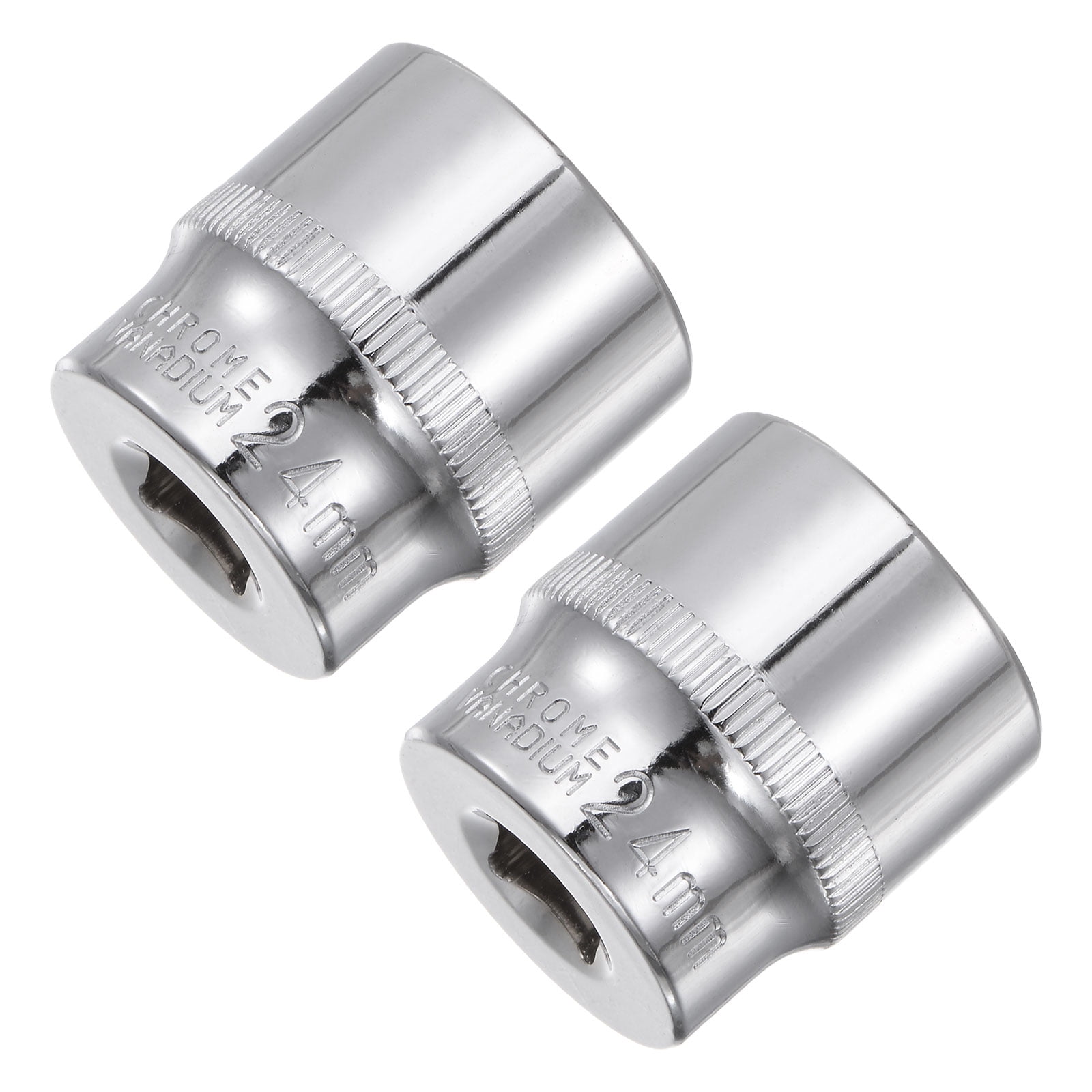 2Pcs 3/8-inch Drive 24mm Cr-V Steel 6-Point Shallow Socket - Walmart.com