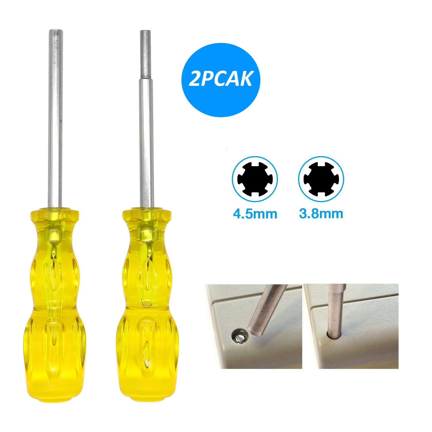 2Pcs 3.8mm+4.5mm Screwdriver Bit Security Tool for Game Boy Nintendo ...