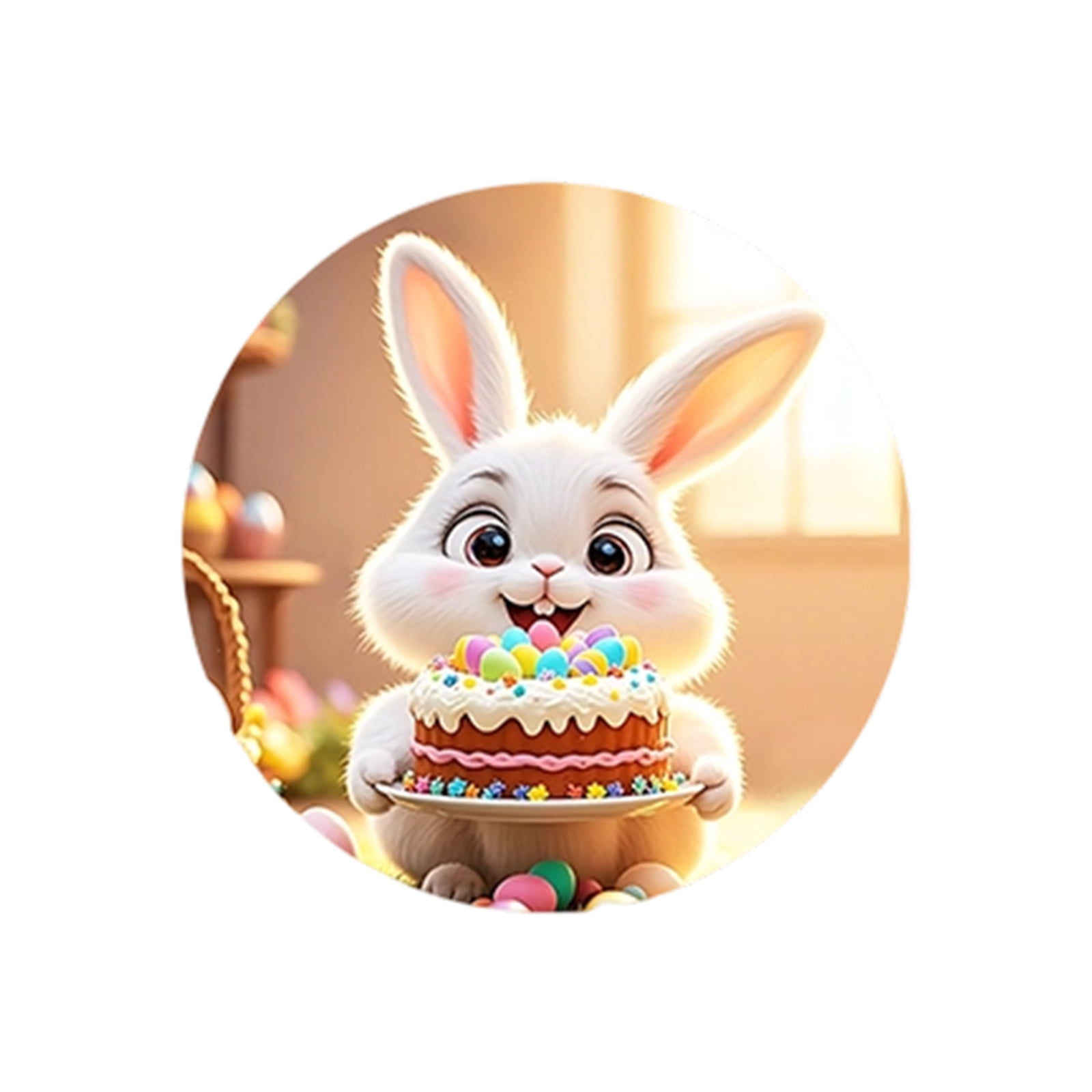 2Pcs 3.94Inch Easter Bunny Wooden Cupholder Coaster for Car Bar Home ...