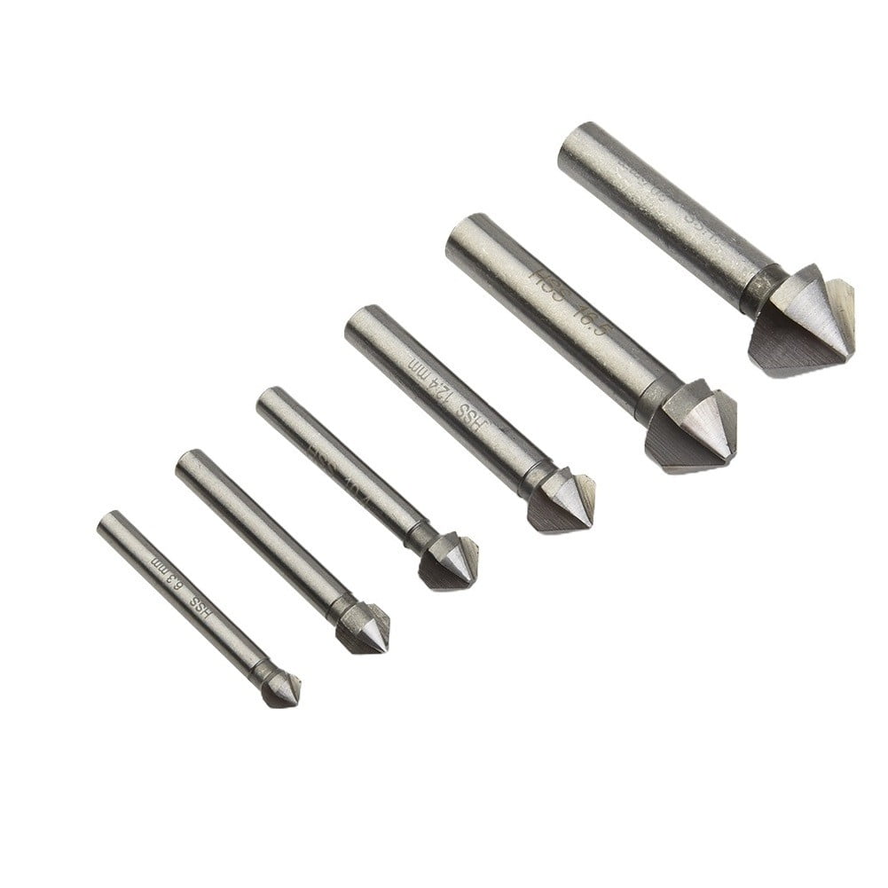 2Pcs 3 Flute 90Degree Countersink Drill Bit Chamfering Tool Chamfer ...