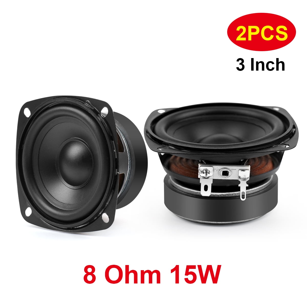 2Pcs 3 Inch Audio Speaker 4Ohm/8Ohm 15W Full Range Speaker Bathroom ...