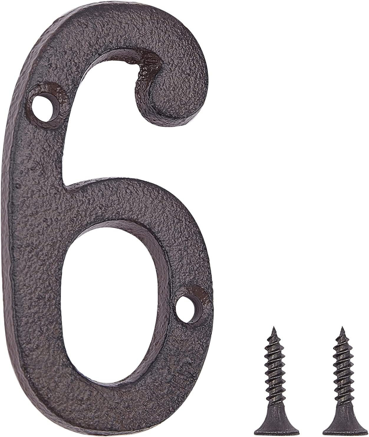 2Pcs 3 Inch Cast Iron House Numbers Metal Home Address Numbers Mailbox ...