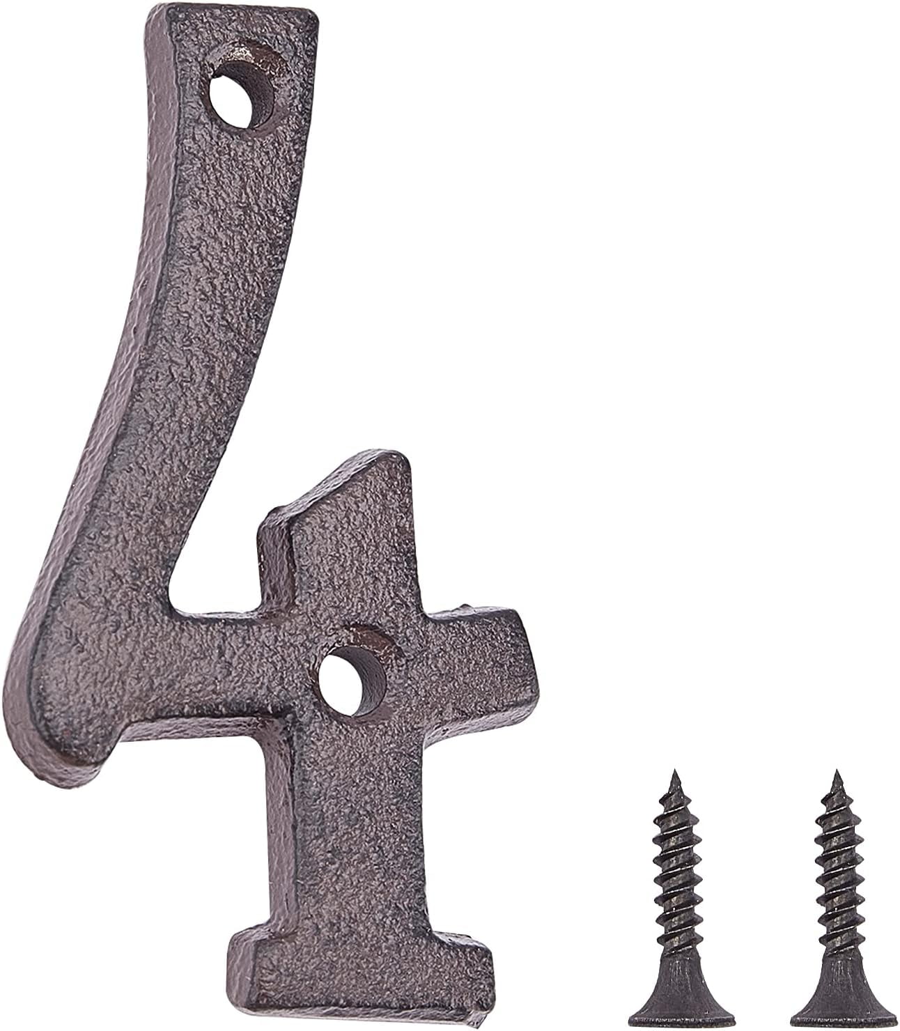 2Pcs 3 Inch Cast Iron House Numbers Metal Home Address Numbers Mailbox ...