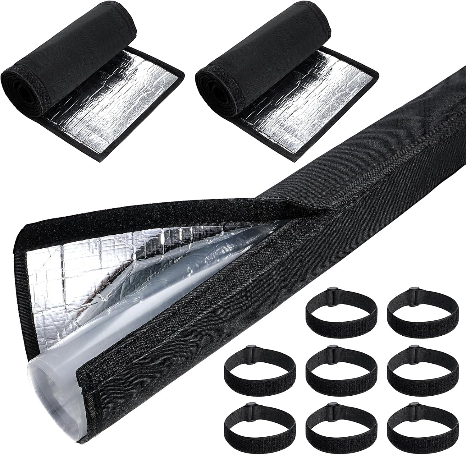 2Pcs 3-Layer HVAC Copper Pipe Insulation Covers with Straps, 72"x10.8 ...