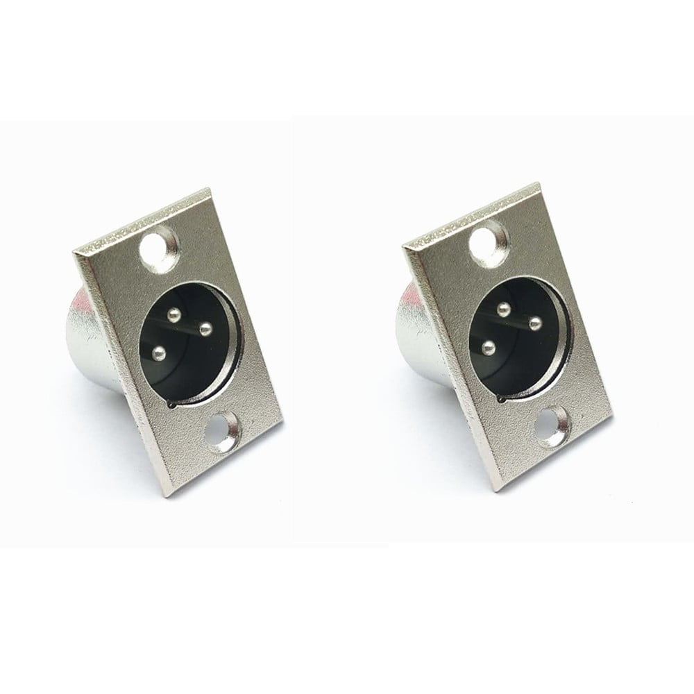 2Pcs 3 Pin Xlr Male Female Socket Panel Mount Chassis Mic Audio ...