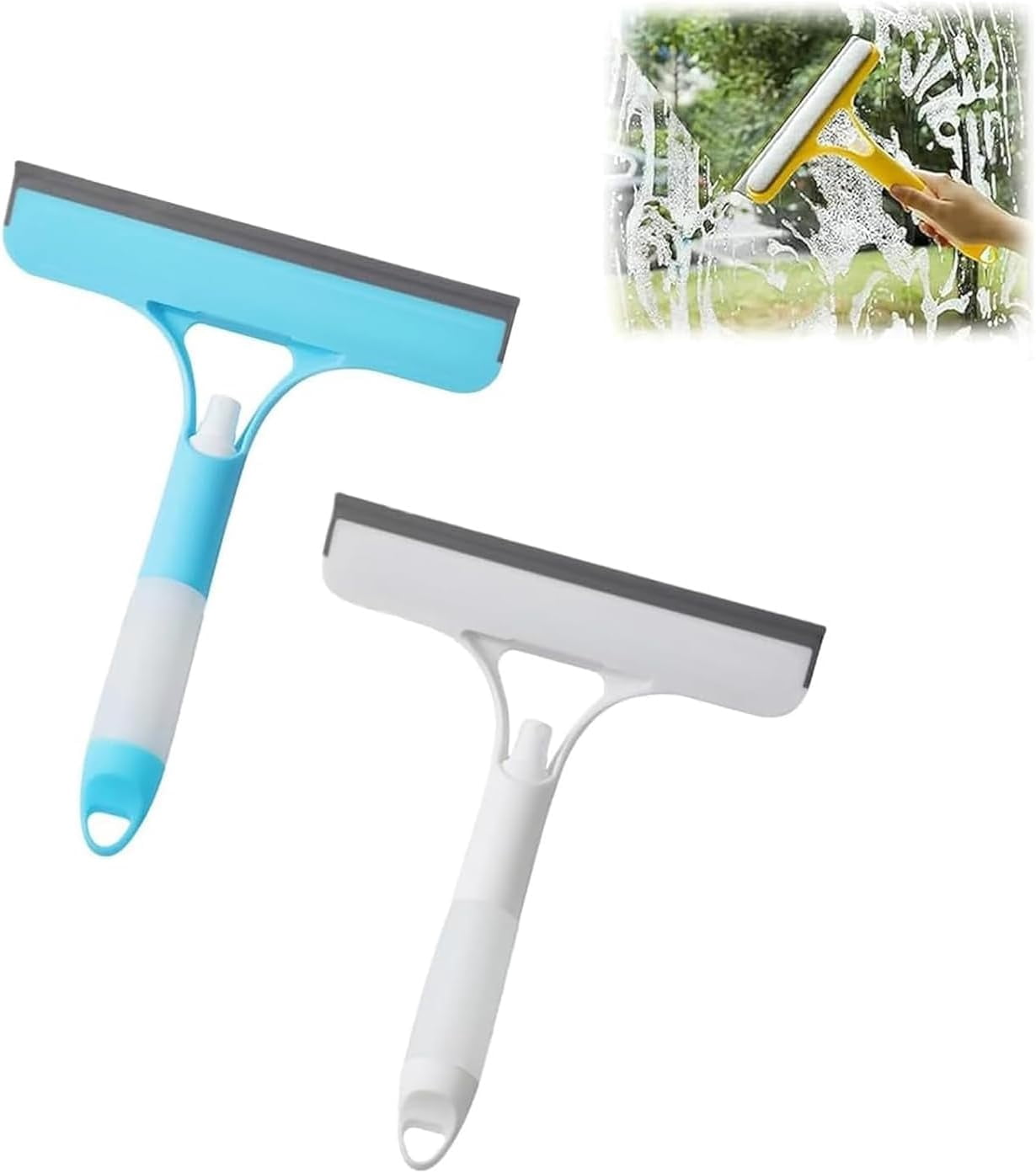 2Pcs 3-in-1 Spray Squeegee with Scraper & Scrubber | Window Cleaning ...