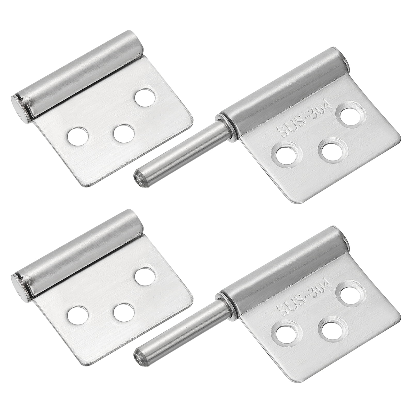 2Pcs 3" x 2-3/8" (LxW) 304 Stainless Steel Weldable Hinges with Pre ...