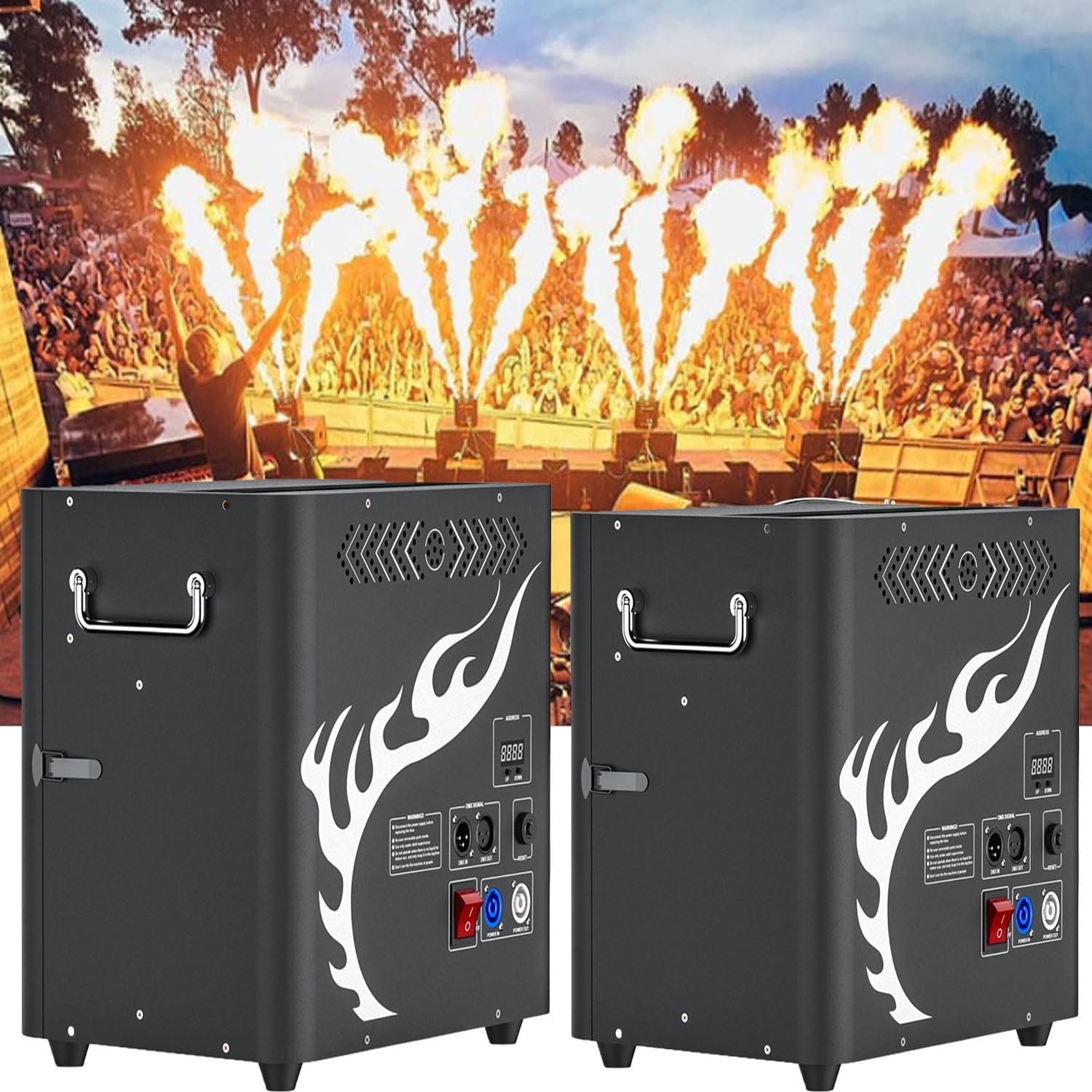 2Pcs 300W Stage Spitfire Three-Headed Spitfire (Pulse Ignition) Real ...