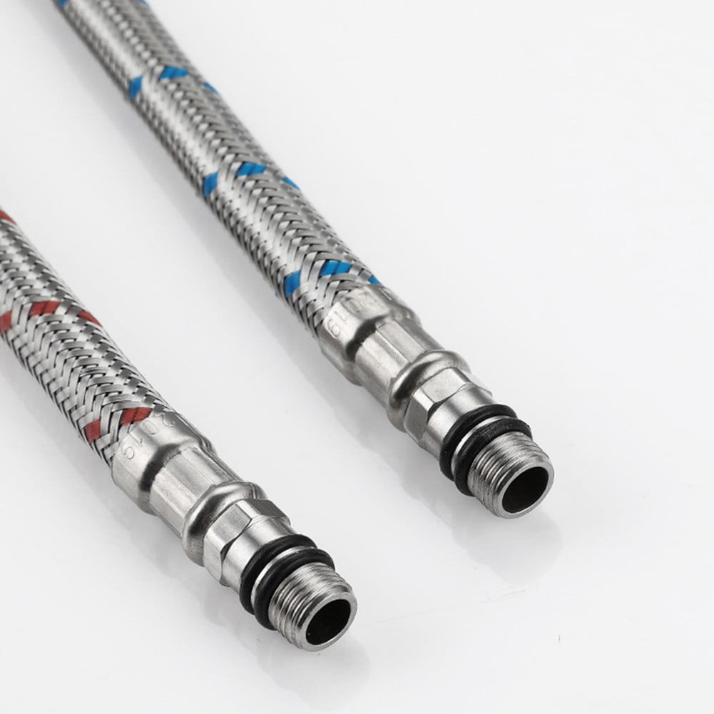 2Pcs 304 Stainless Steel Flexible Hot and Cold Mixer Water Tube Hose ...