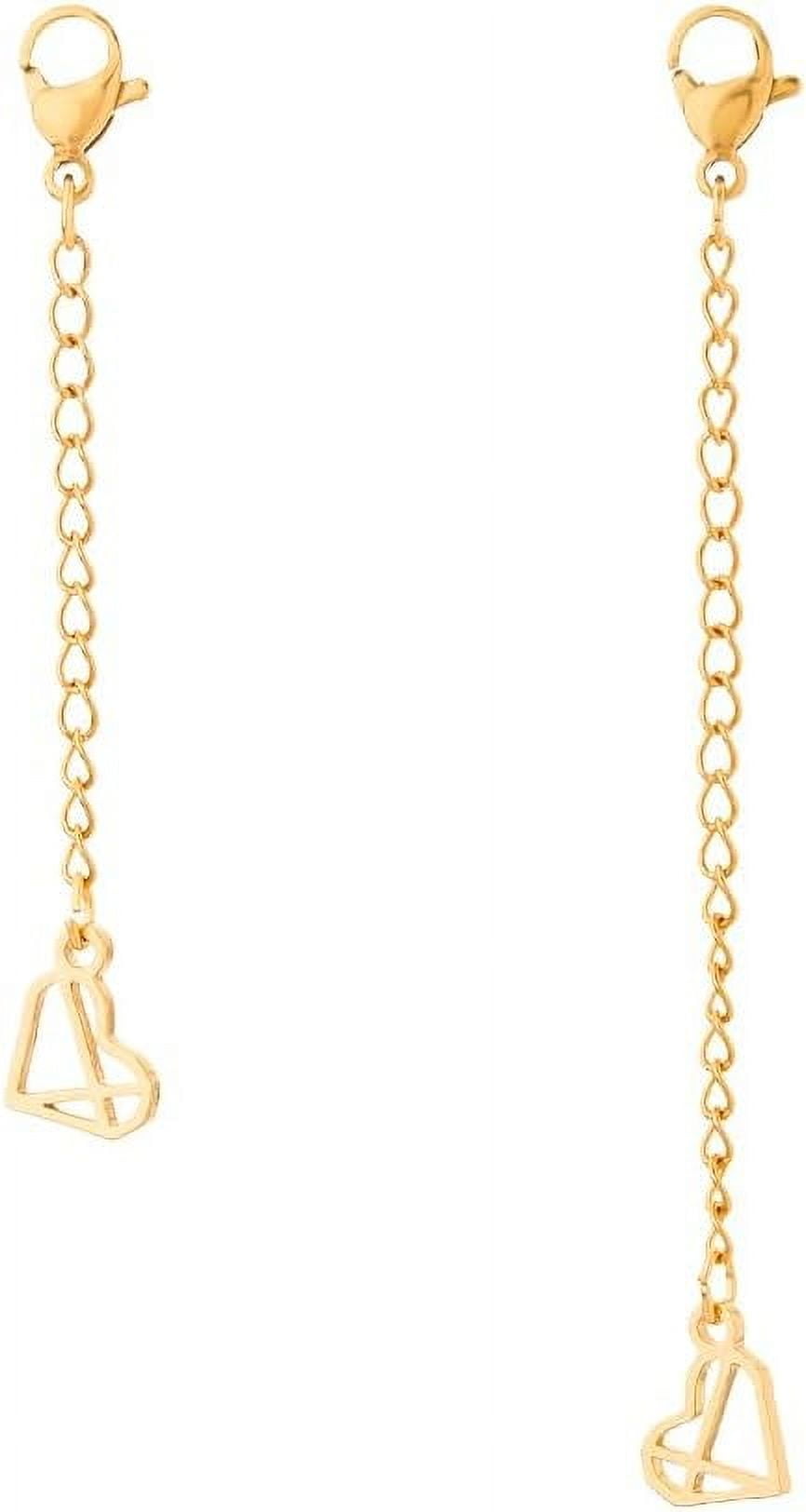 2Pcs 304 Stainless Steel Necklace Bracelet Extender Chain Golden Plated ...