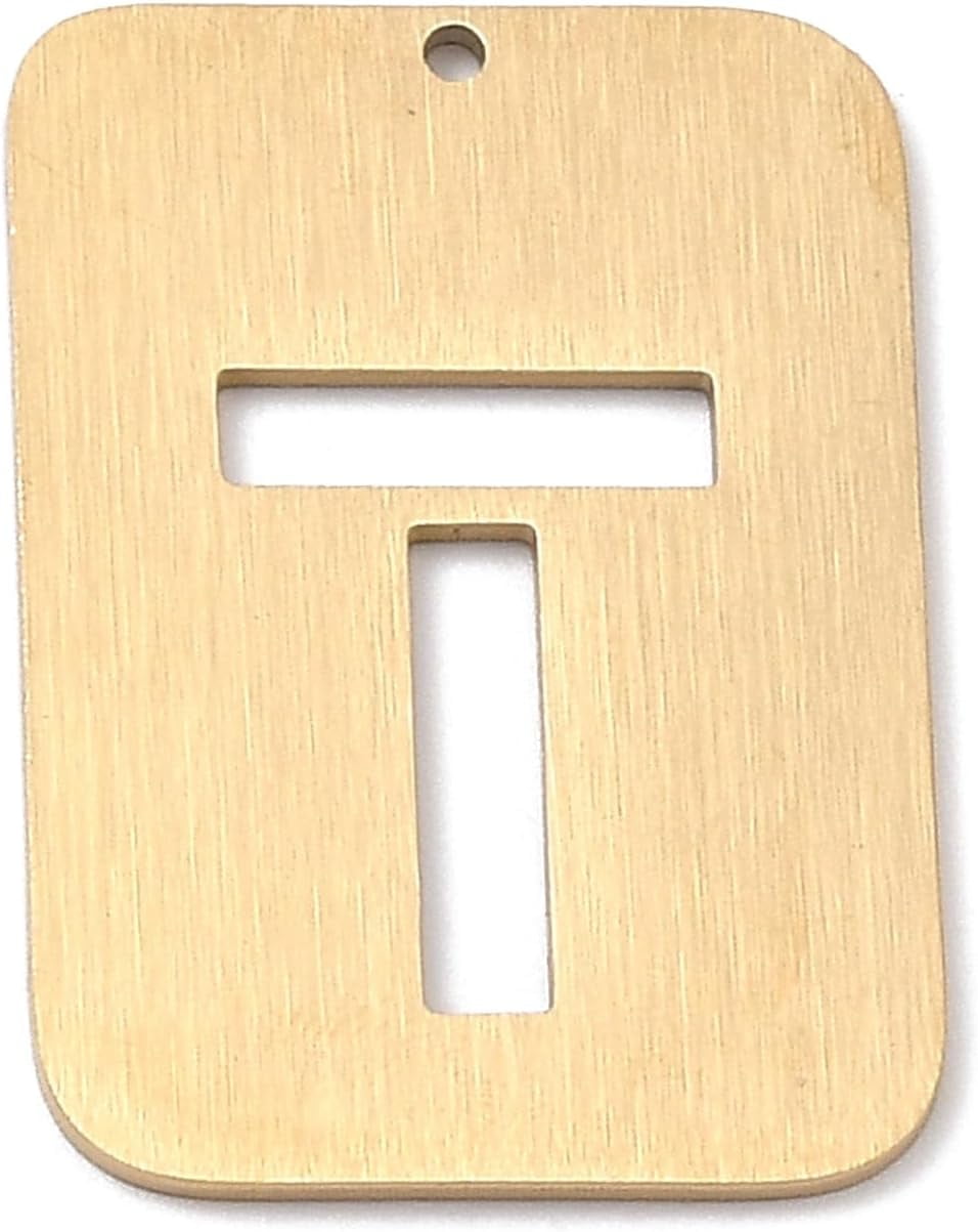 2Pcs 304 Stainless Steel Pendants Rectangle with Alphabet Jewelry ...